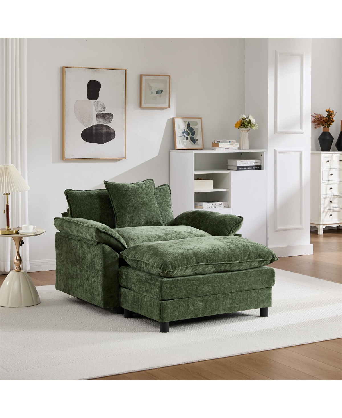 Click here for Clihome 44.5 Inch Modern Chenille Accent Chair wit... prices
