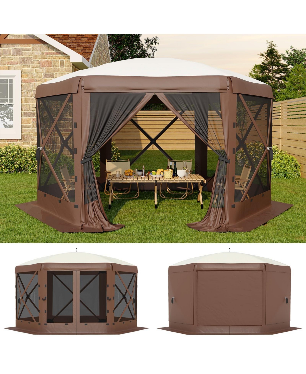 Click here for homfan 11.5x11.5Feet 6-Sided Pop-Up Gazebo  One-Pu... prices