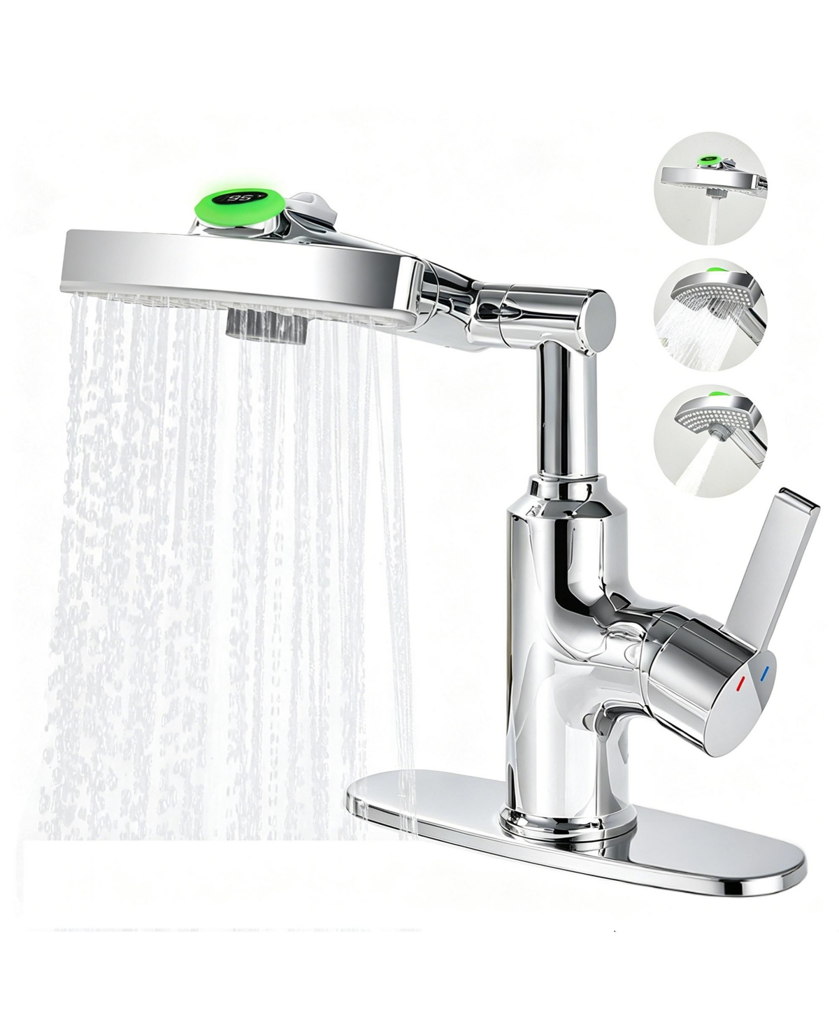 Click here for Busdays Single Handle Led Bathroom Sink Faucet Tem... prices
