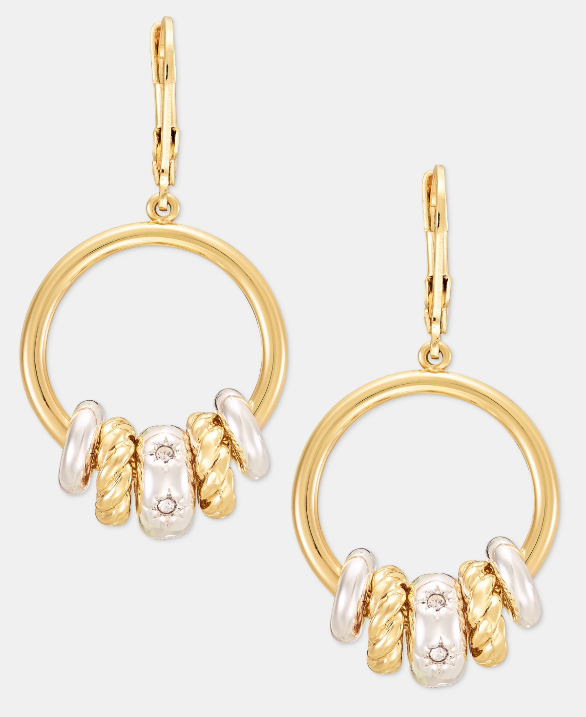 Click here for Anne Klein Pave Starburst Rondelle Drop Earrings -... prices