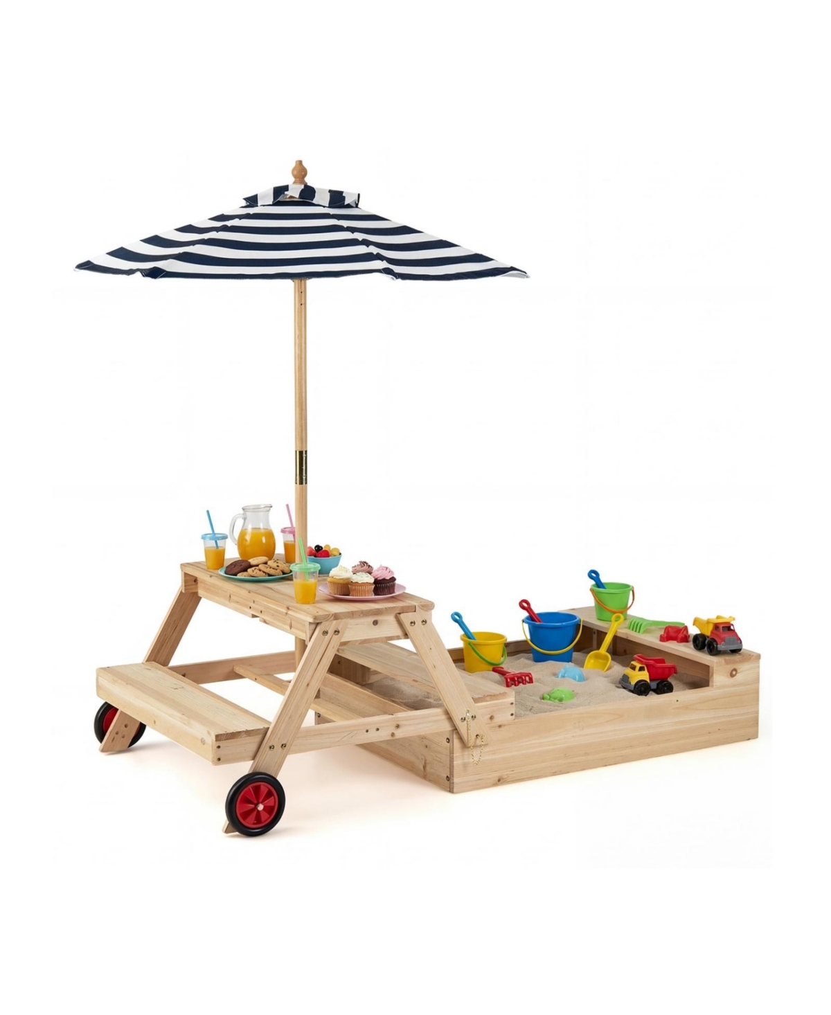 Click here for Sugift 2 in 1 Convertible Sandbox Picnic Table  Fi... prices