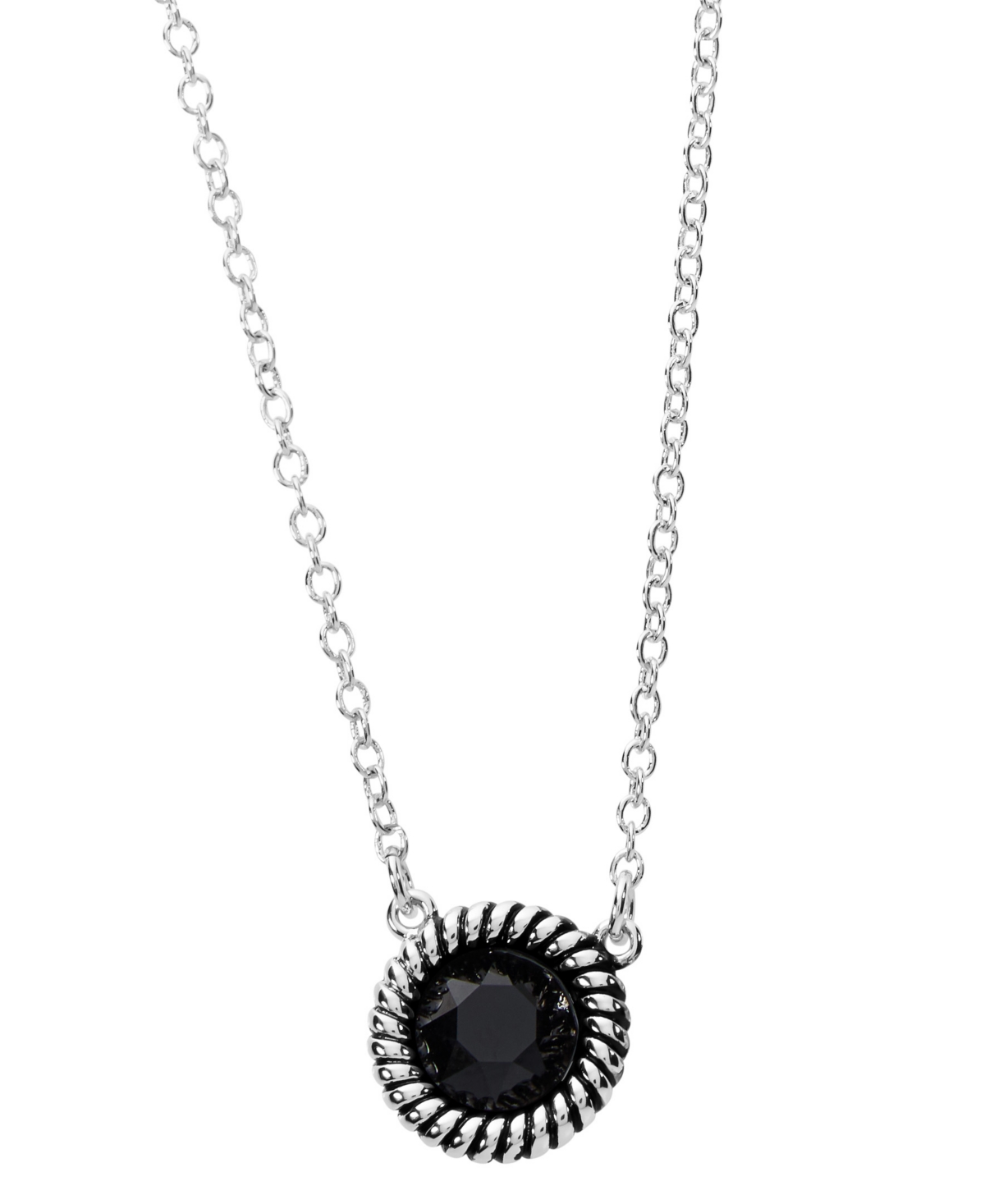 Click here for Macys Sterling Silver 18 Crystal Rope Edge Necklac... prices