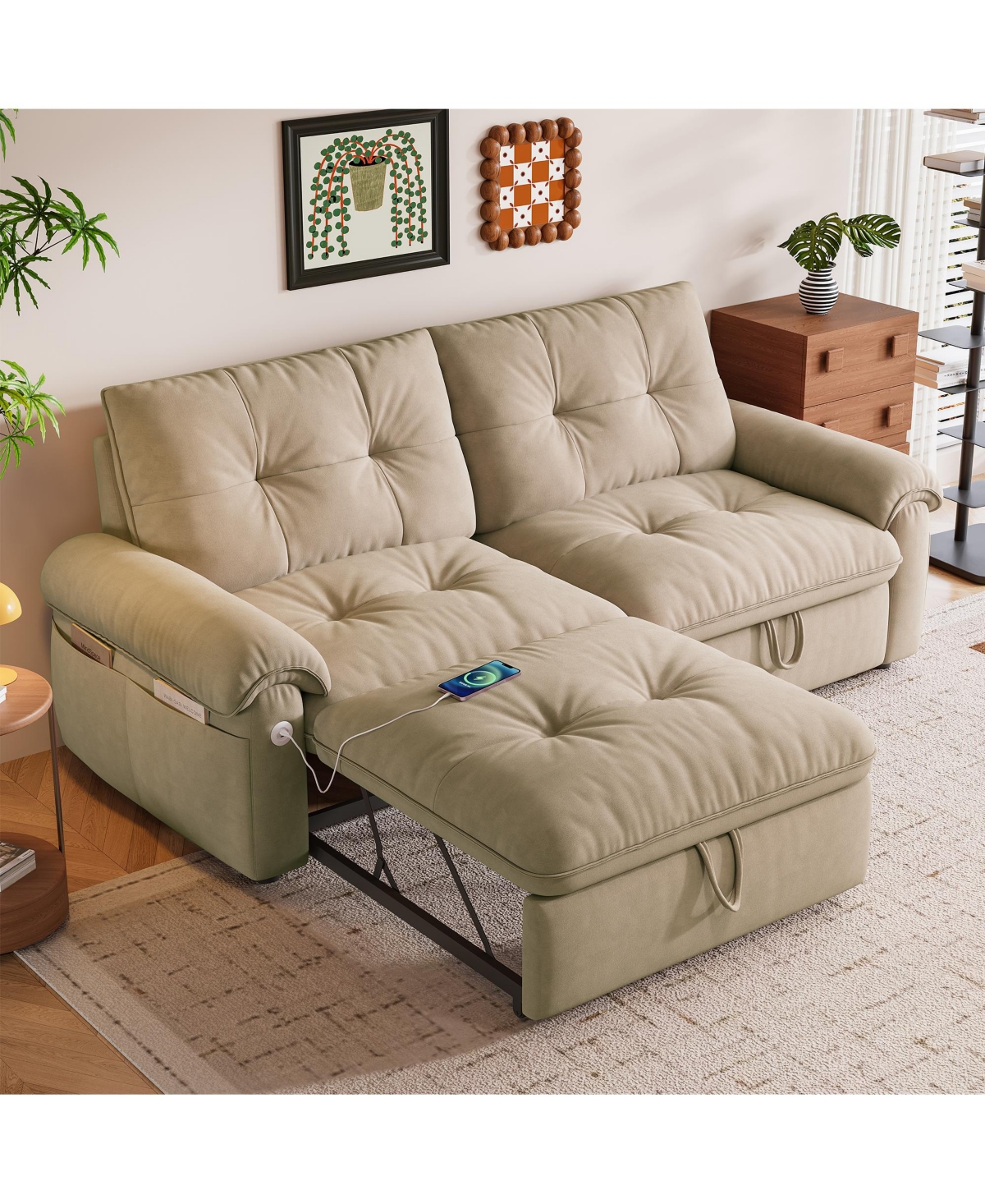 Click here for Clihome 77-Inch Convertible Sofa Bed Made of Cloud... prices