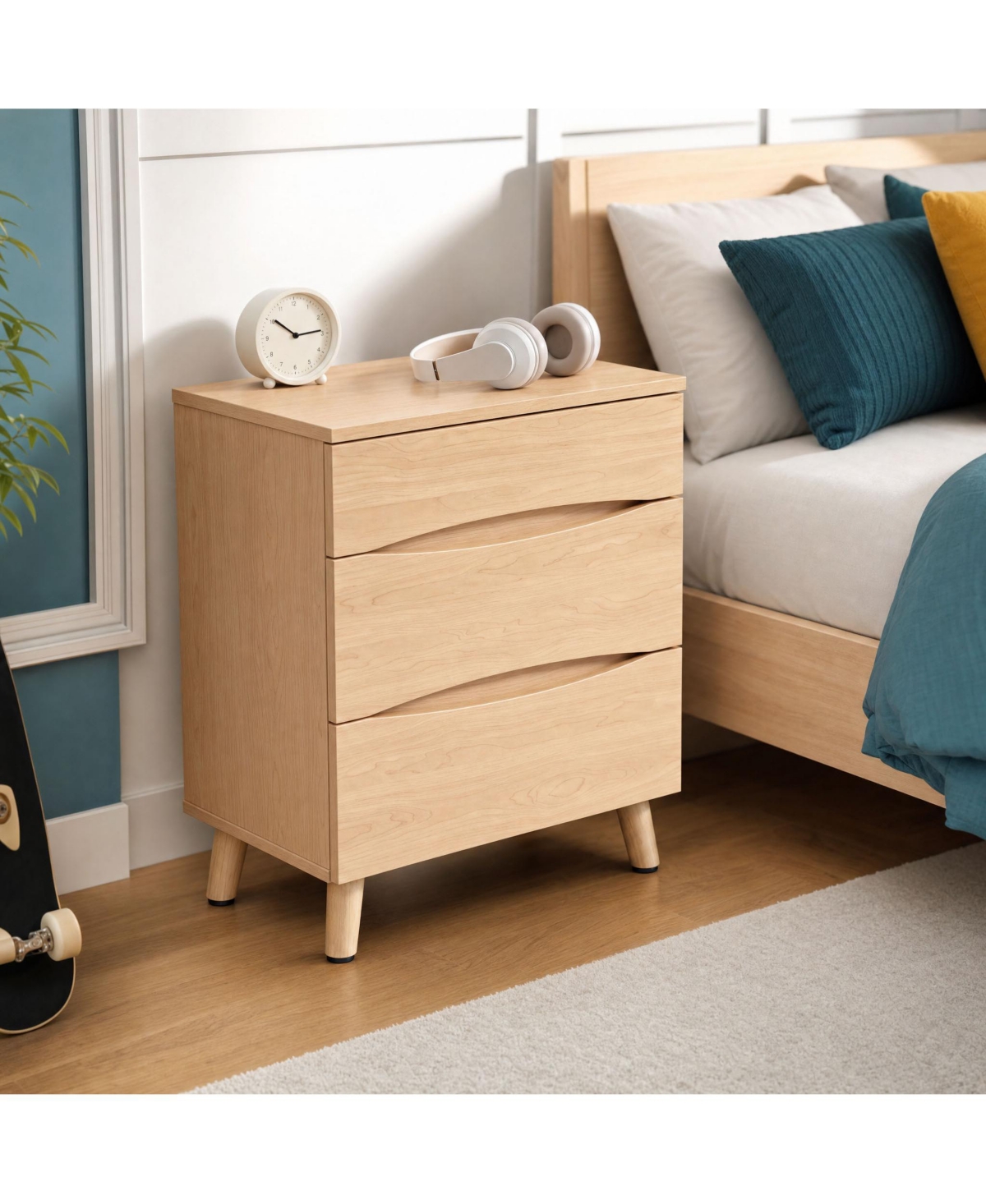 Click here for gaomon Nightstand with 3 Drawers  24 Wide Bedside... prices