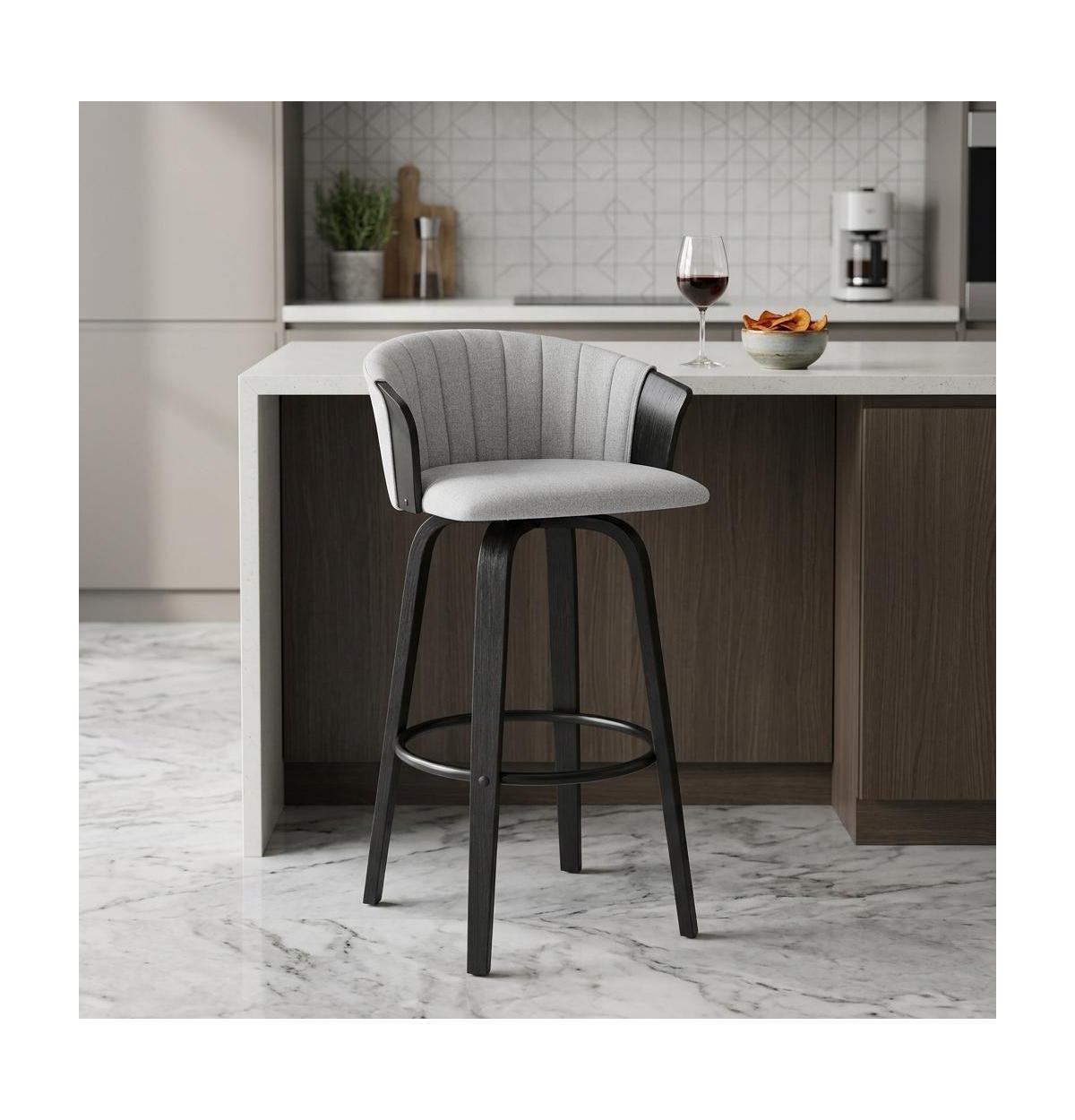 Click here for HomeRoots 26 Fabric Swivel Counter Height Bar Chai... prices