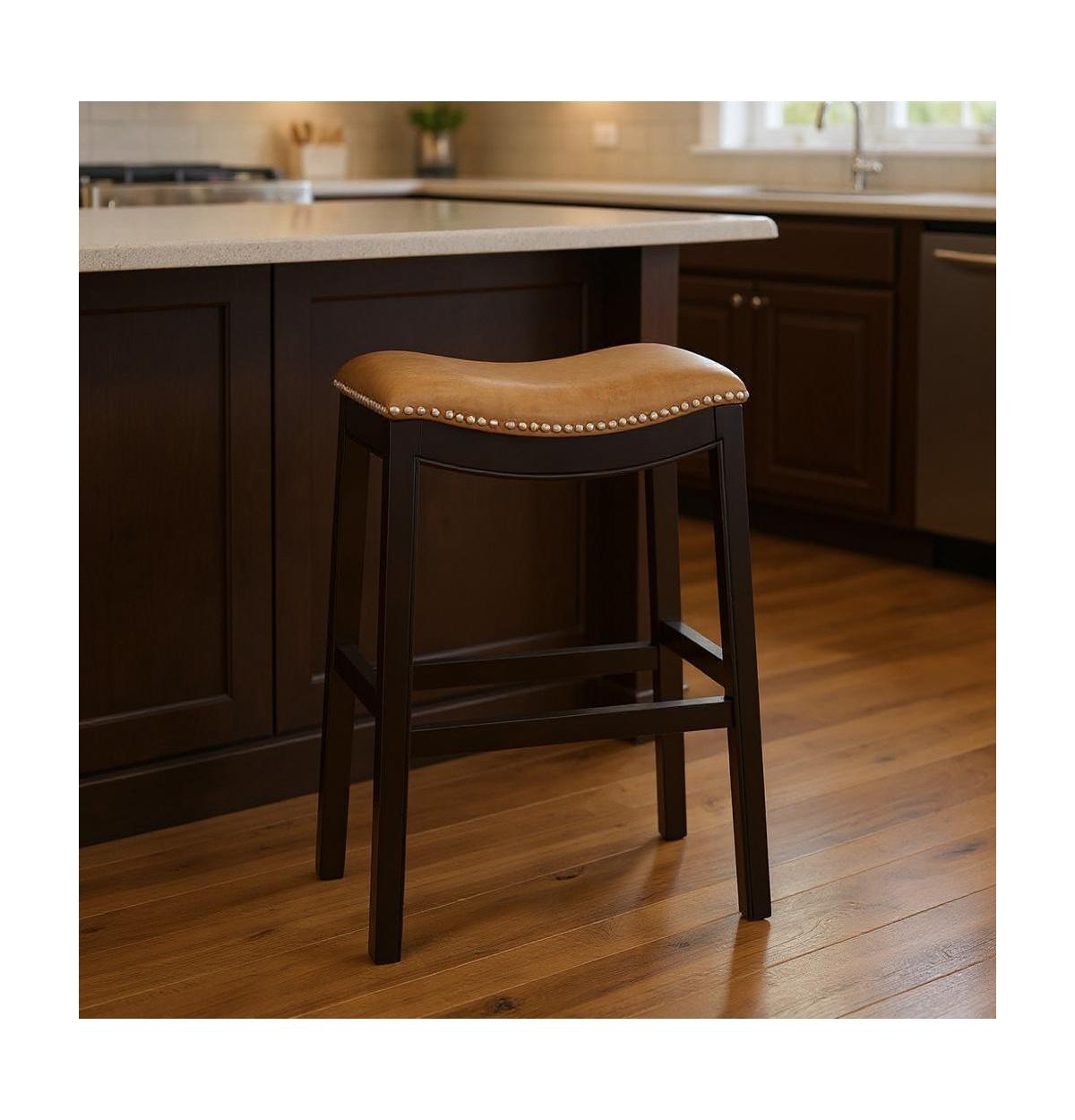 Click here for HomeRoots 31 Faux Leather and Solid Wood Backless... prices