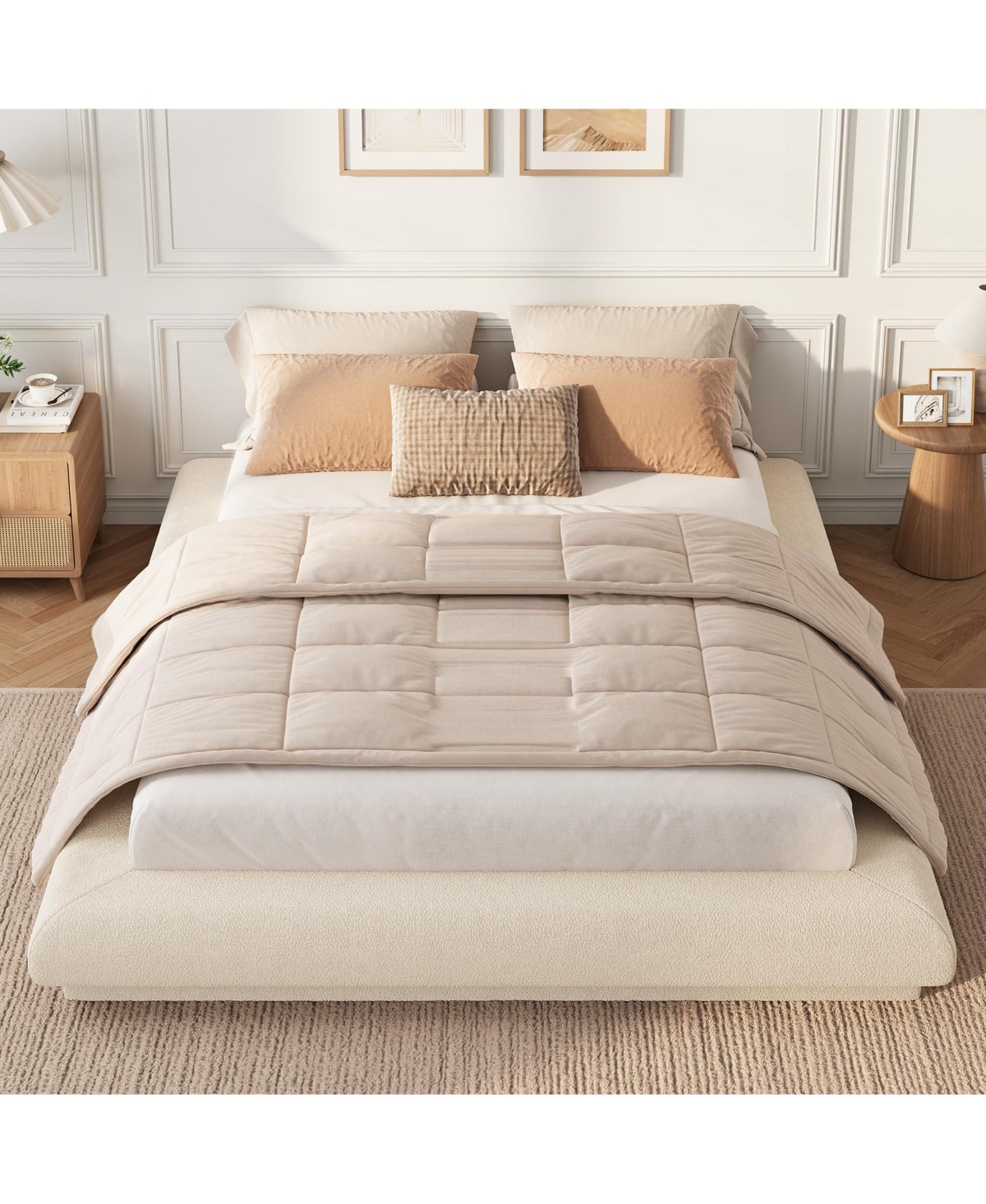 Click here for homfan Cloud Platform Bed Frame with Upholstered... prices