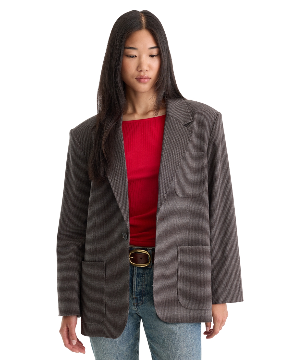 Click here for Good American Womens Notch-Lapel Long-Sleeve Blaze... prices