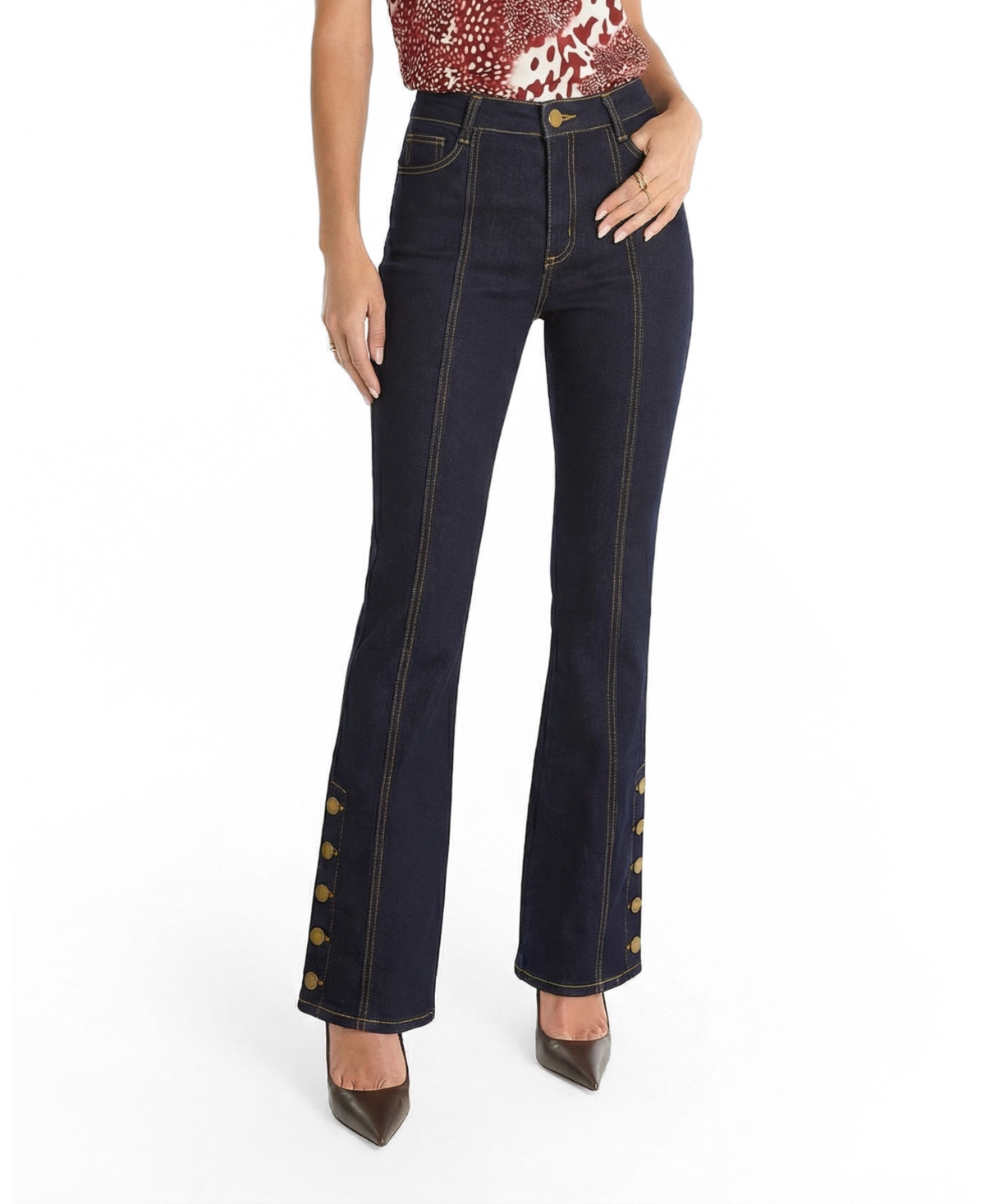 Click here for The Noli Shop Womens Classic Veronica Button Jean... prices