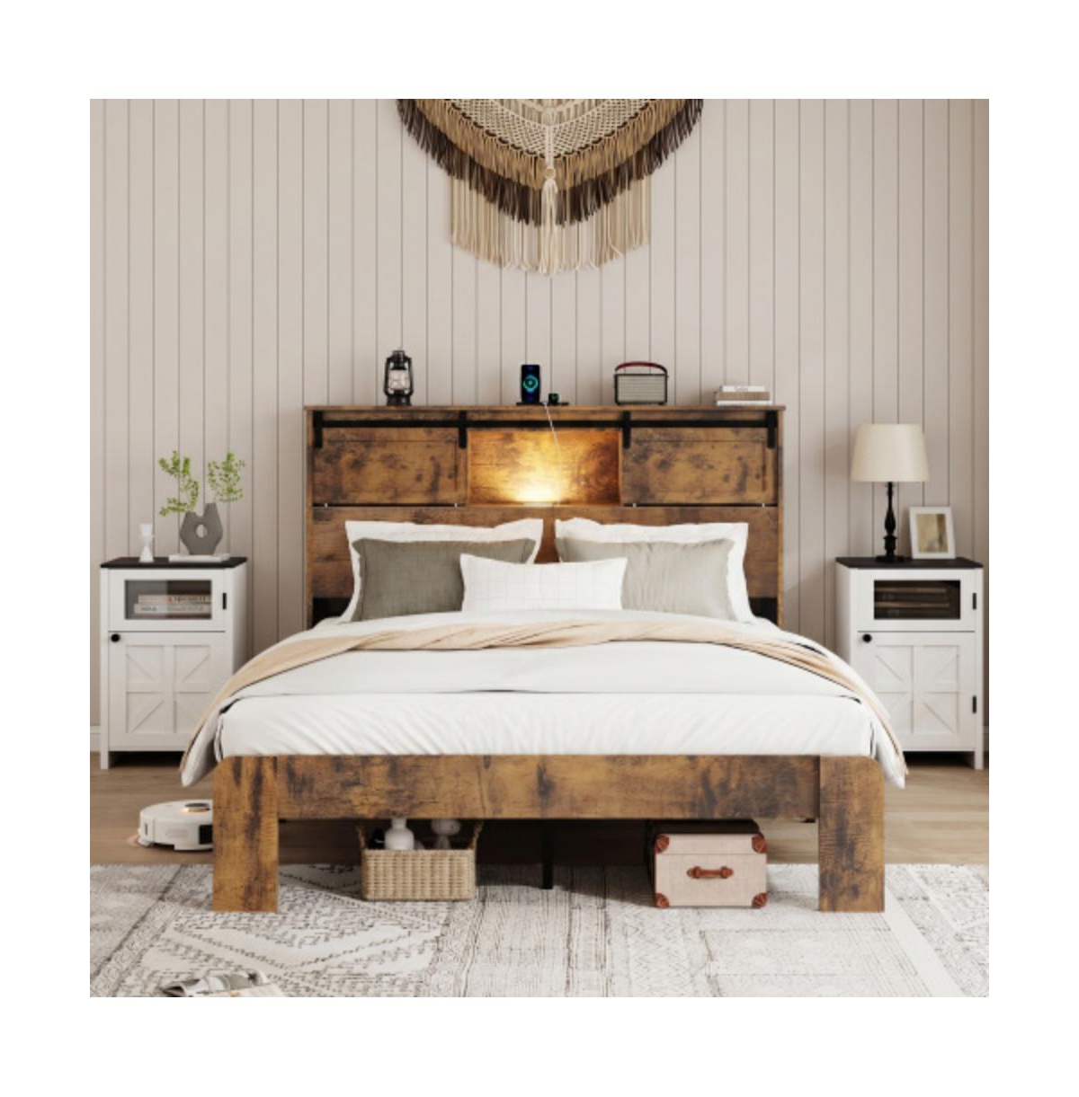 Click here for Lucky One Queen Size Metal Bed Frame with Storage... prices