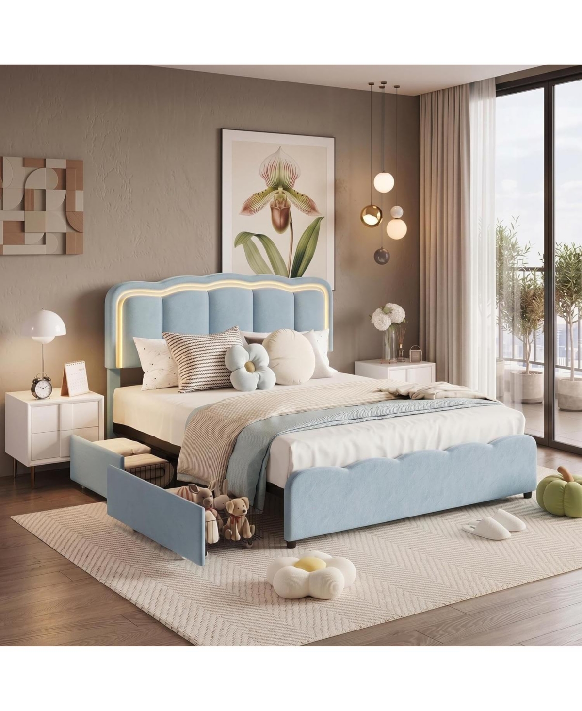Click here for homfan Upholstered Platform Bed Frame  Full Bed Fr... prices