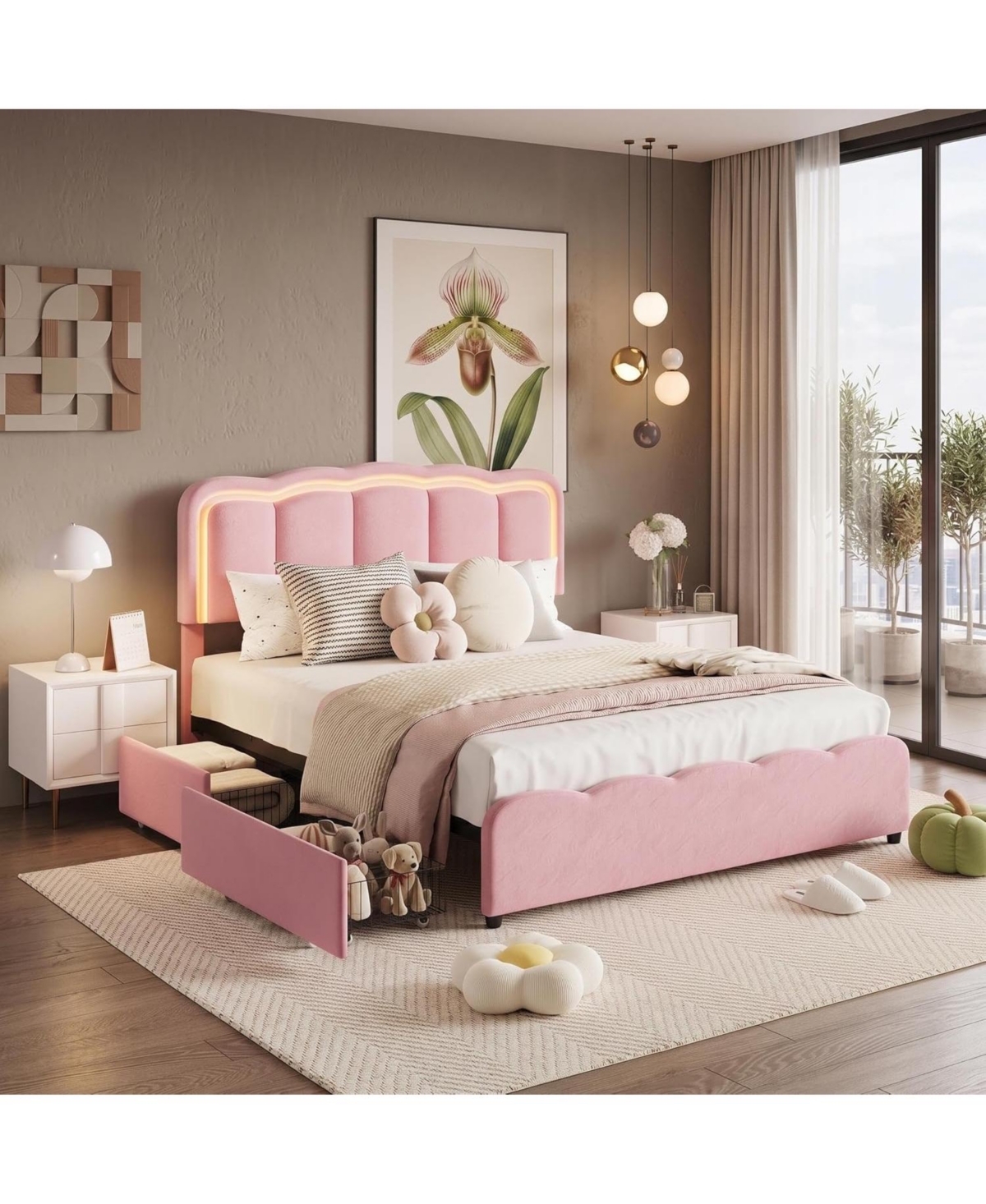 Click here for homfan Upholstered Platform Bed Frame  Full Bed Fr... prices