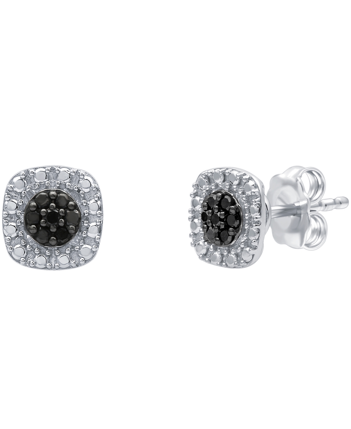 Click here for Black Diamond Cluster Square Stud Earrings (1/6 ct... prices