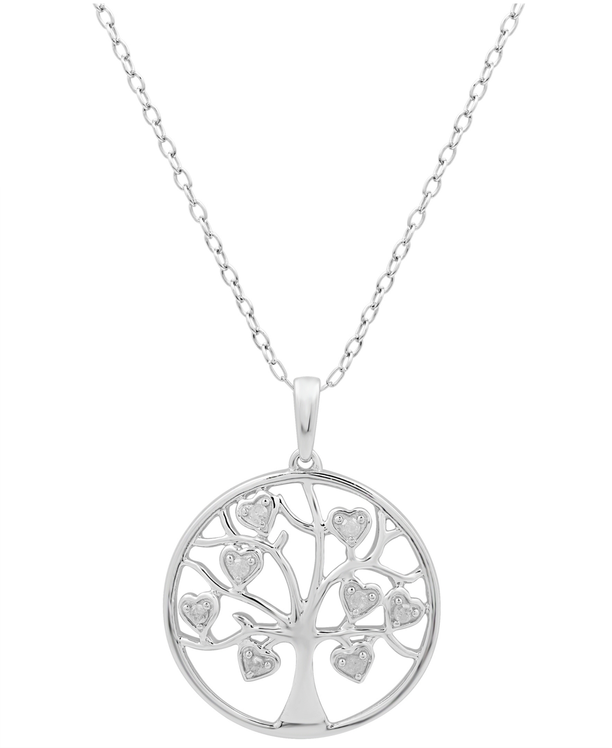 Click here for Diamond Tree Disc 18 Pendant Necklace (1/10 ct. t.... prices