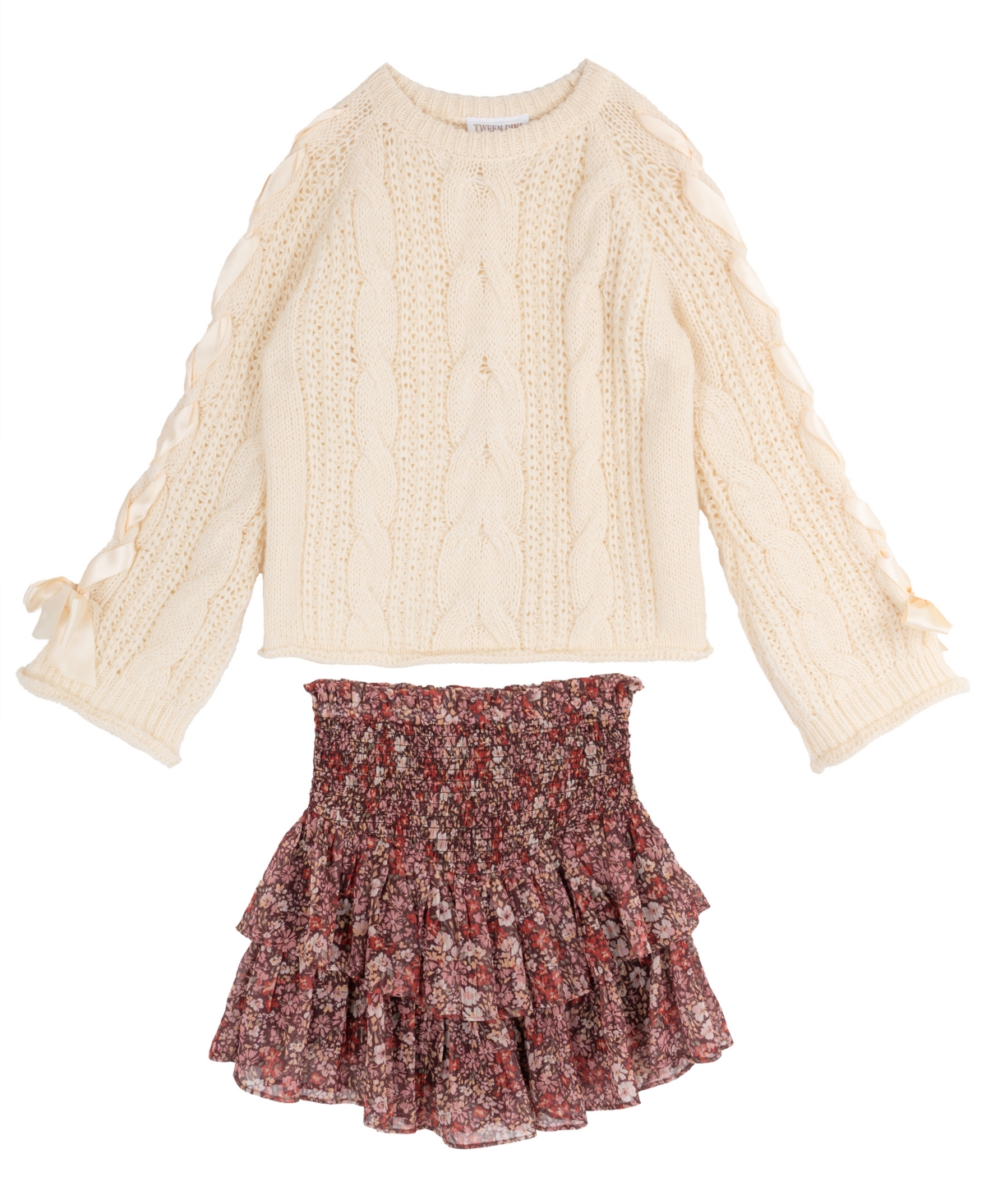 Click here for Tween Diva Girls 7-12 Cable-Knit Sweater and Flora... prices
