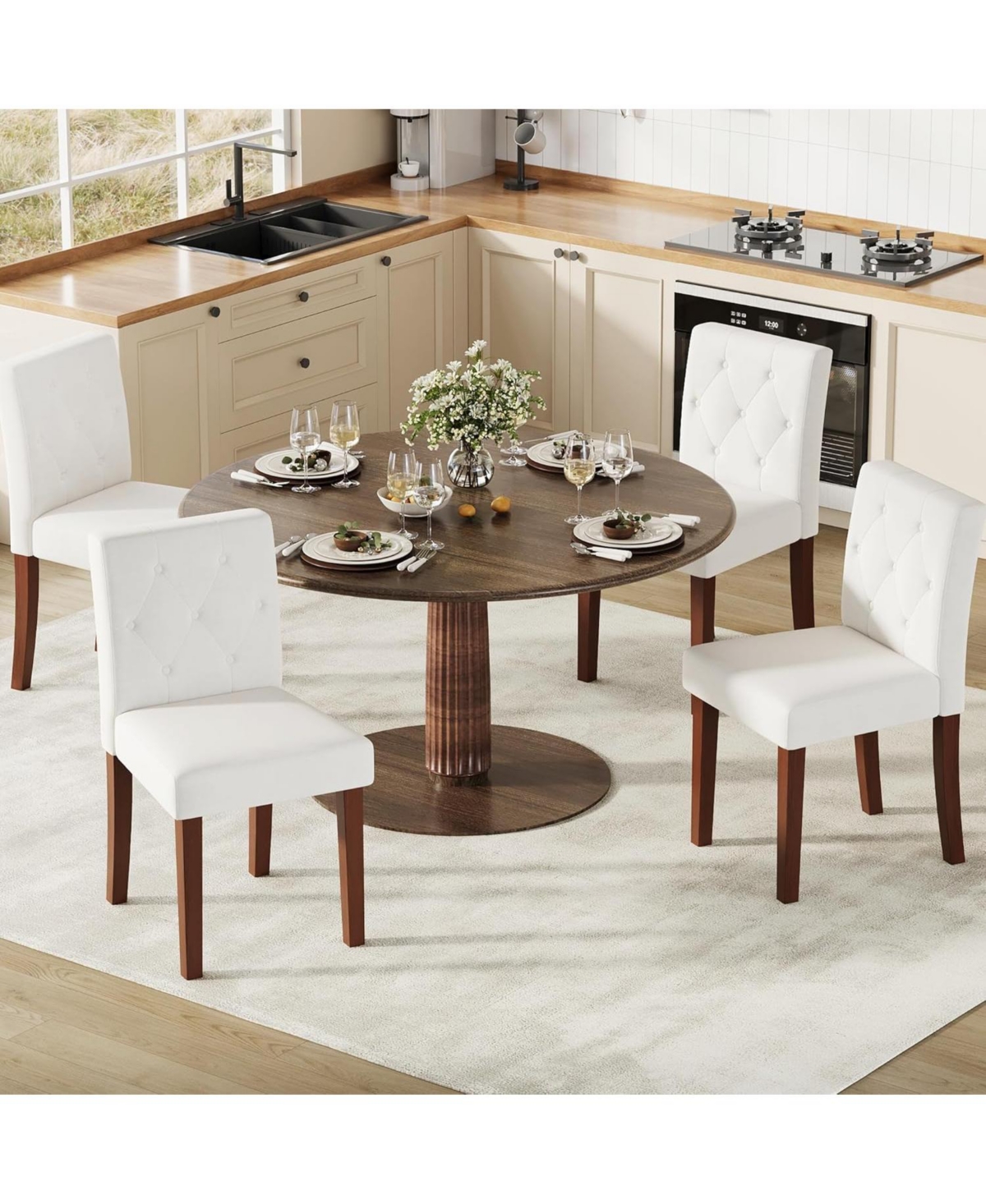 Click here for homfan Dining Chairs Set for 4  Cotton Linen Uphol... prices