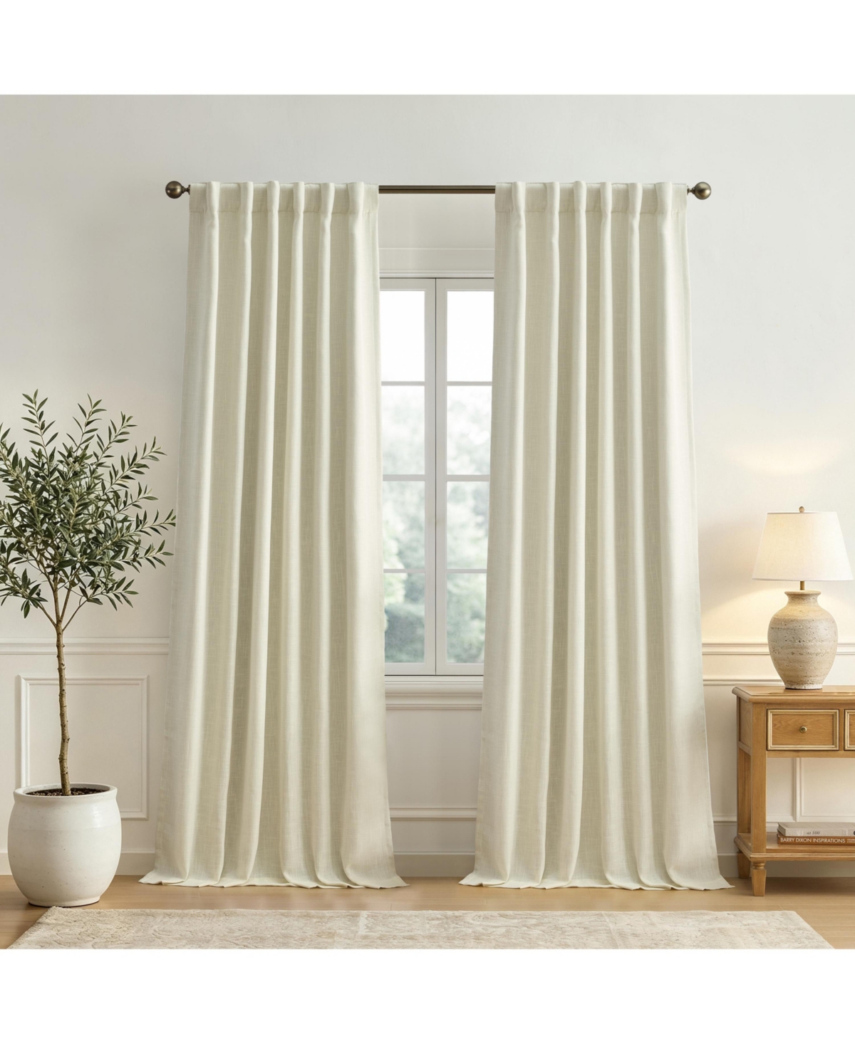 Click here for Lenox Serene Linen Blend Blackout Back Tab/Rod Poc... prices