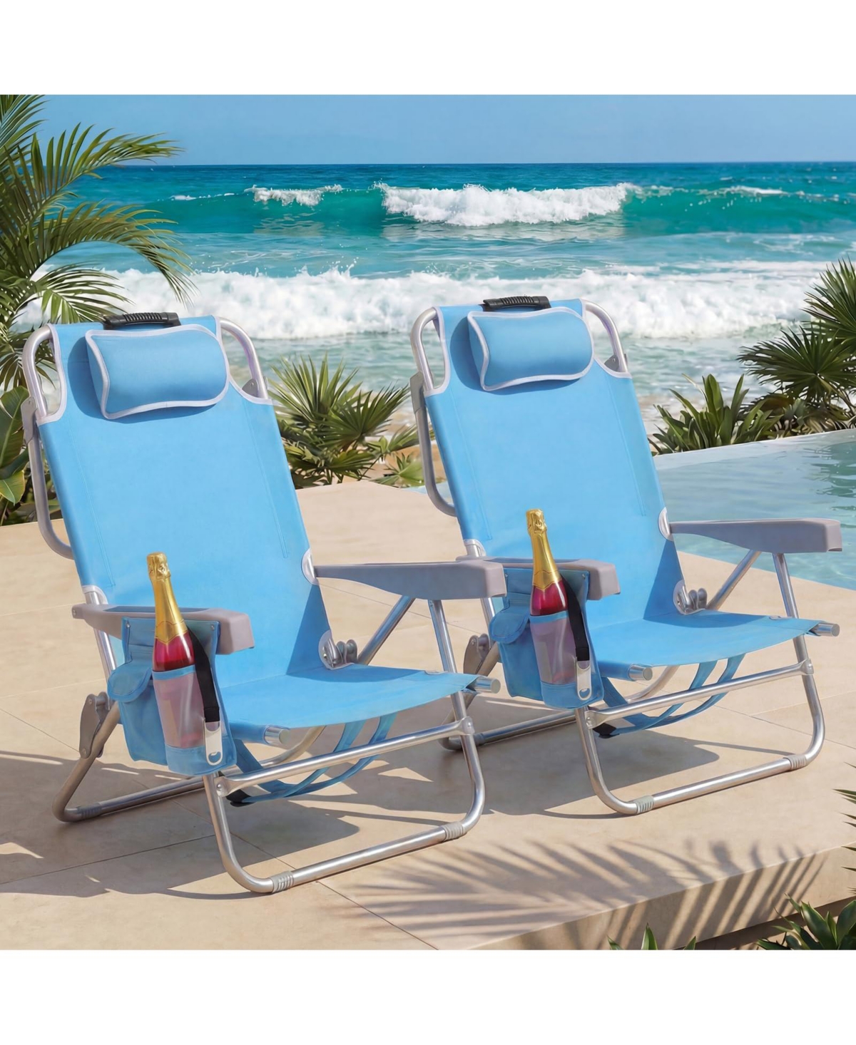 Click here for Aofar 2 Pack Aluminum Lay Flat Beach Chair with Co... prices