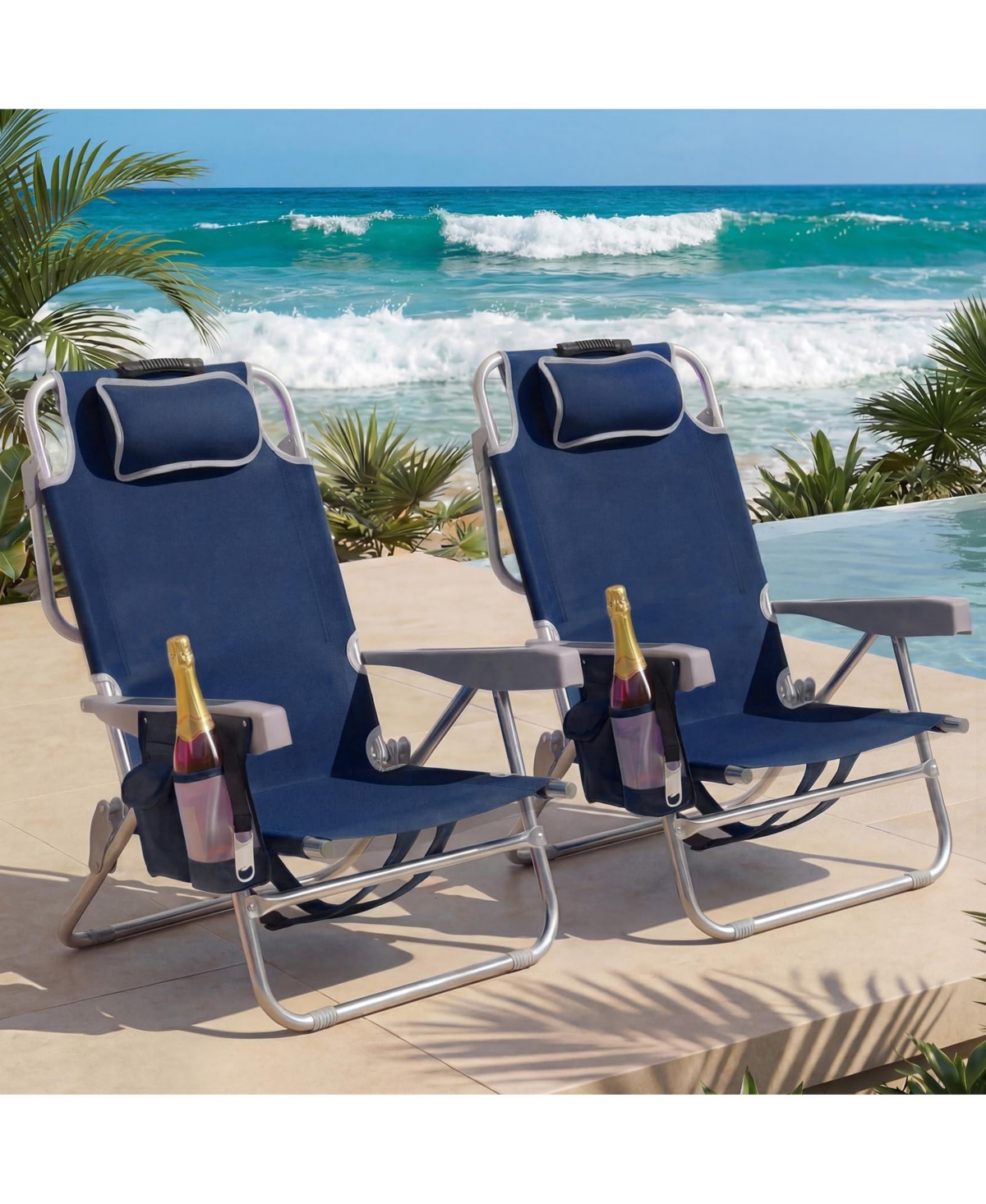 Click here for Aofar 2 Pack Aluminum Lay Flat Beach Chair with Co... prices