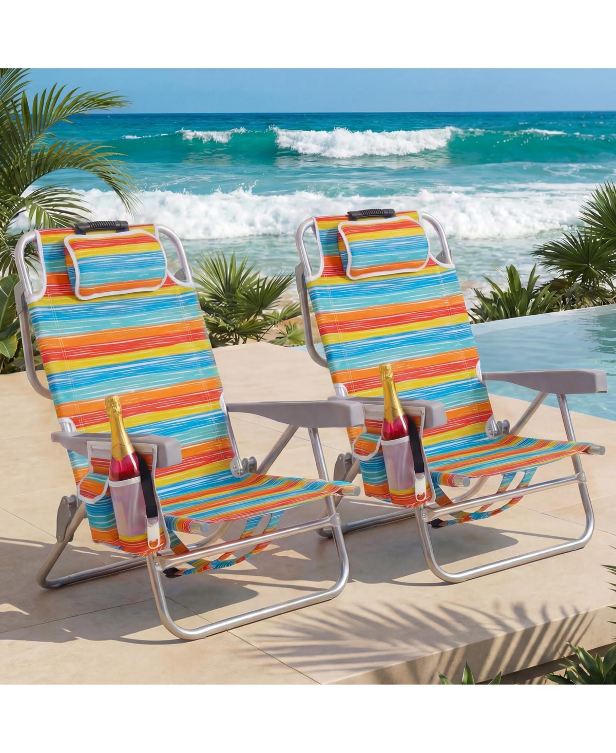 Click here for Aofar 2 Pack Aluminum Lay Flat Beach Chair with Co... prices