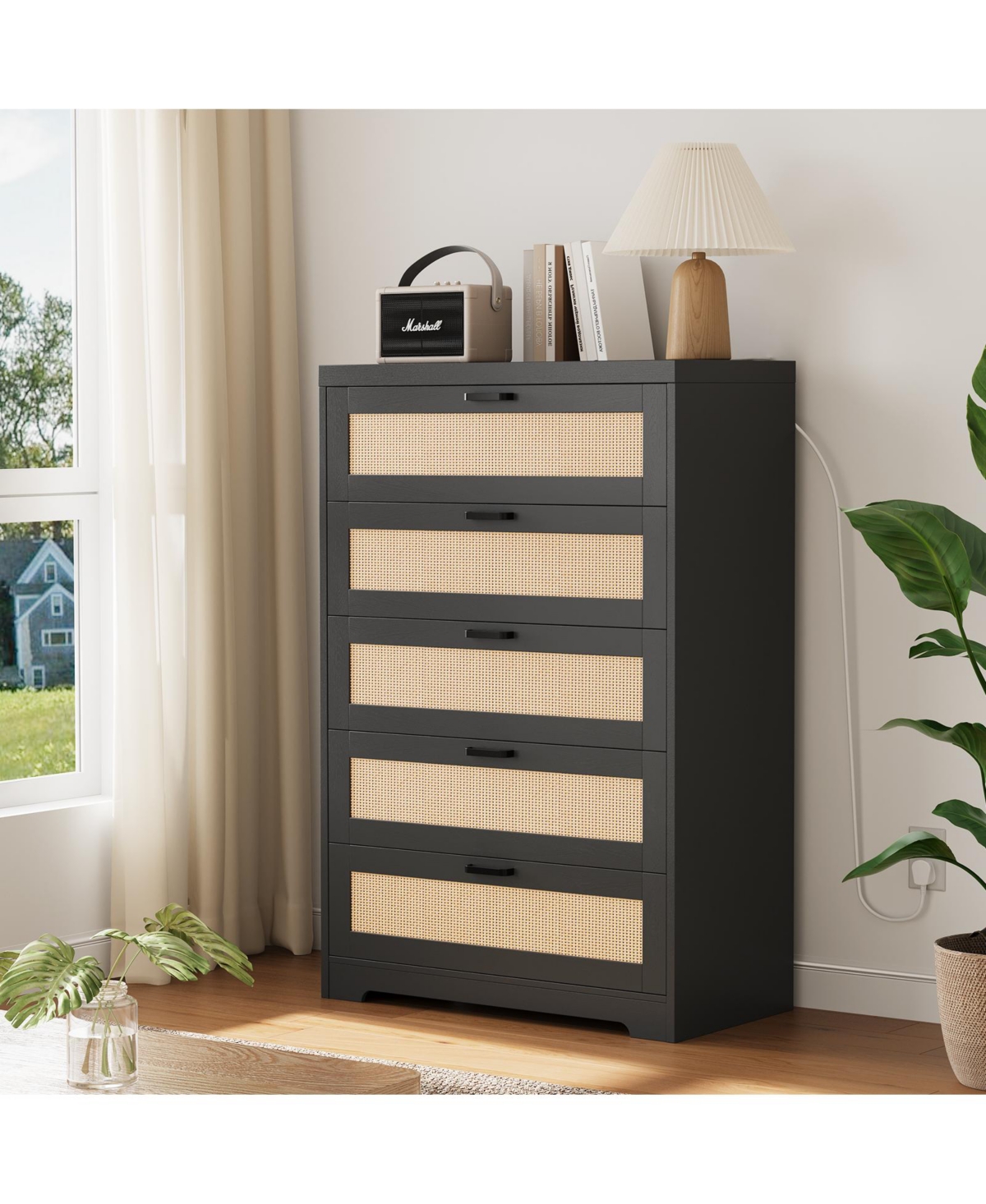 Click here for homfan Modern Rattan Hallway Storage Cabinet with... prices