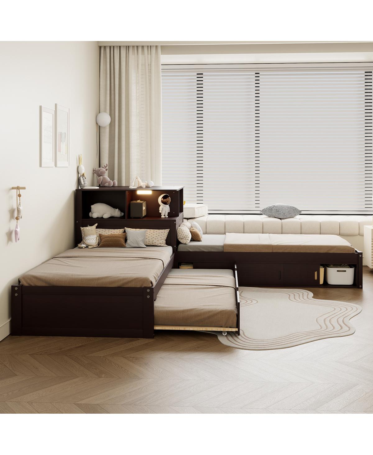 Click here for Streamdale Furniture L-Shaped Twin Platform Bed wi... prices