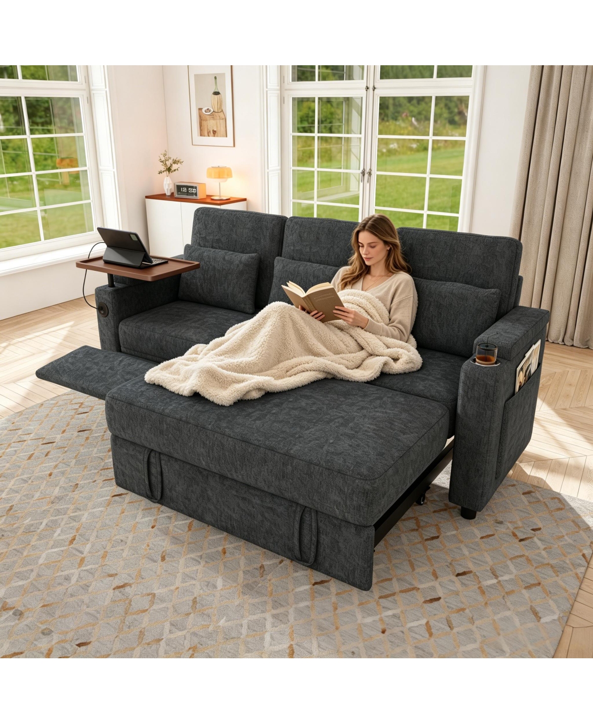 Click here for Streamdale Furniture 81 3-in-1 Foldable Sofa Bed w... prices