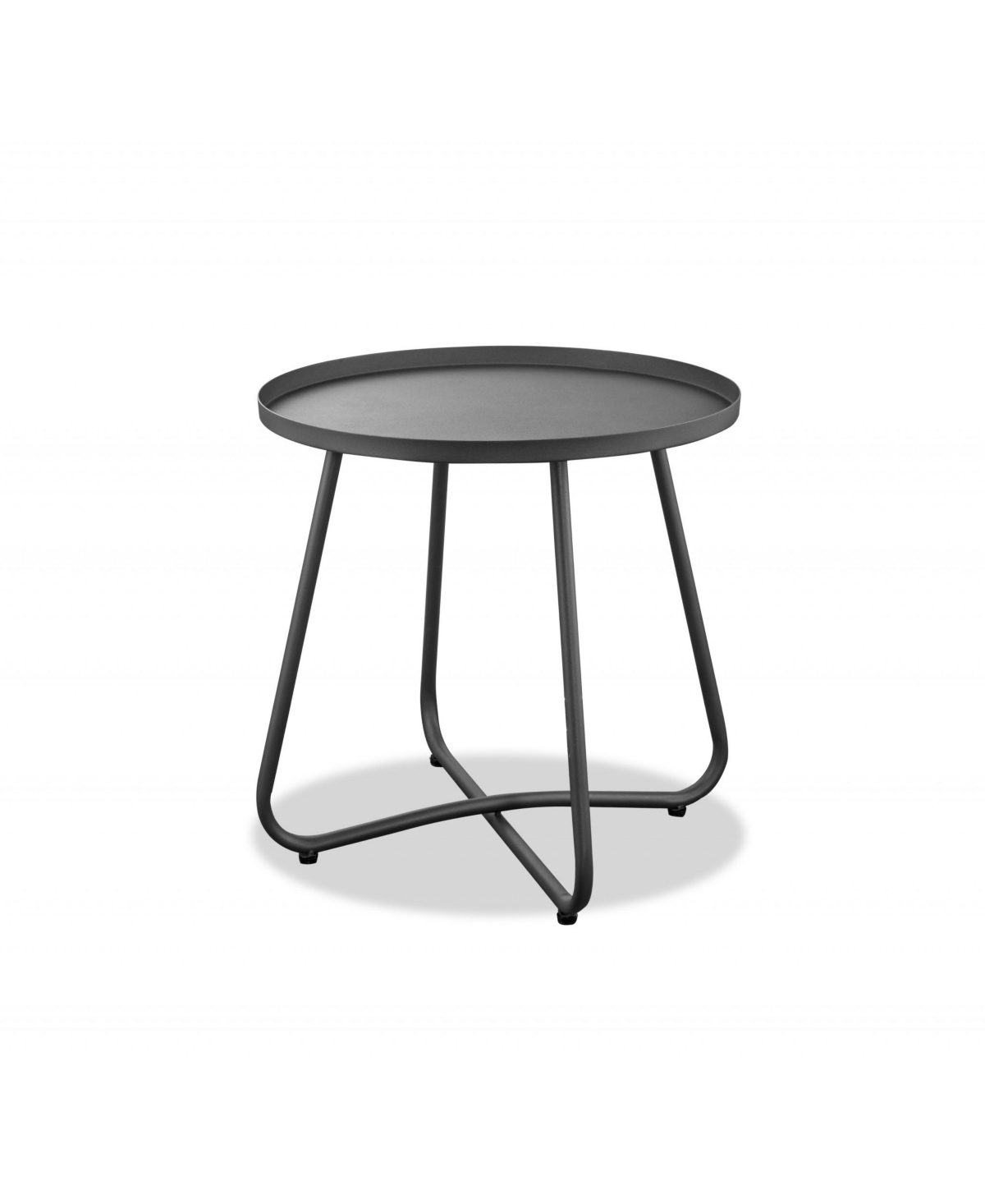 Click here for HomeRoots 18 Rounded Aluminum Outdoor Side Table -... prices