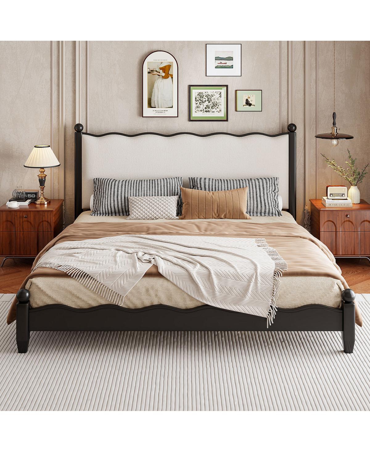 Click here for Streamdale Furniture Wood Platform Bed with Uphols... prices