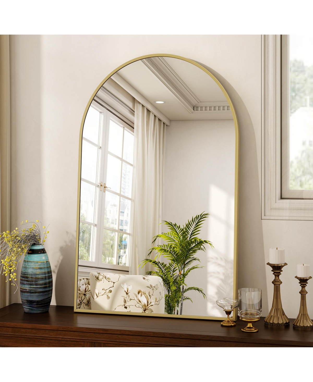 Click here for Koonmi Arched Bathroom Mirror  Aluminum Alloy Fram... prices