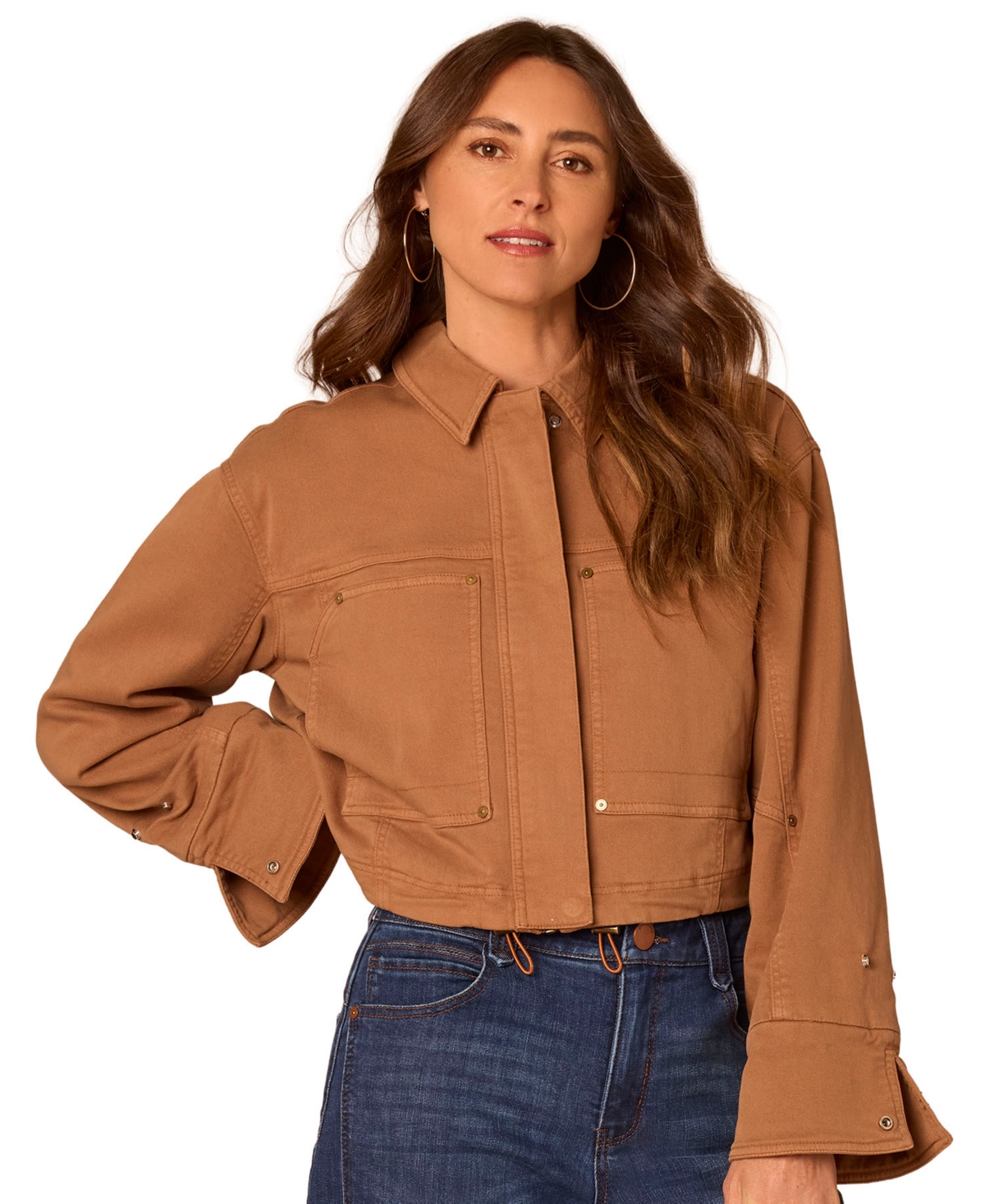 Click here for Democracy Petite Button-Front Snap Bomber Jacket -... prices