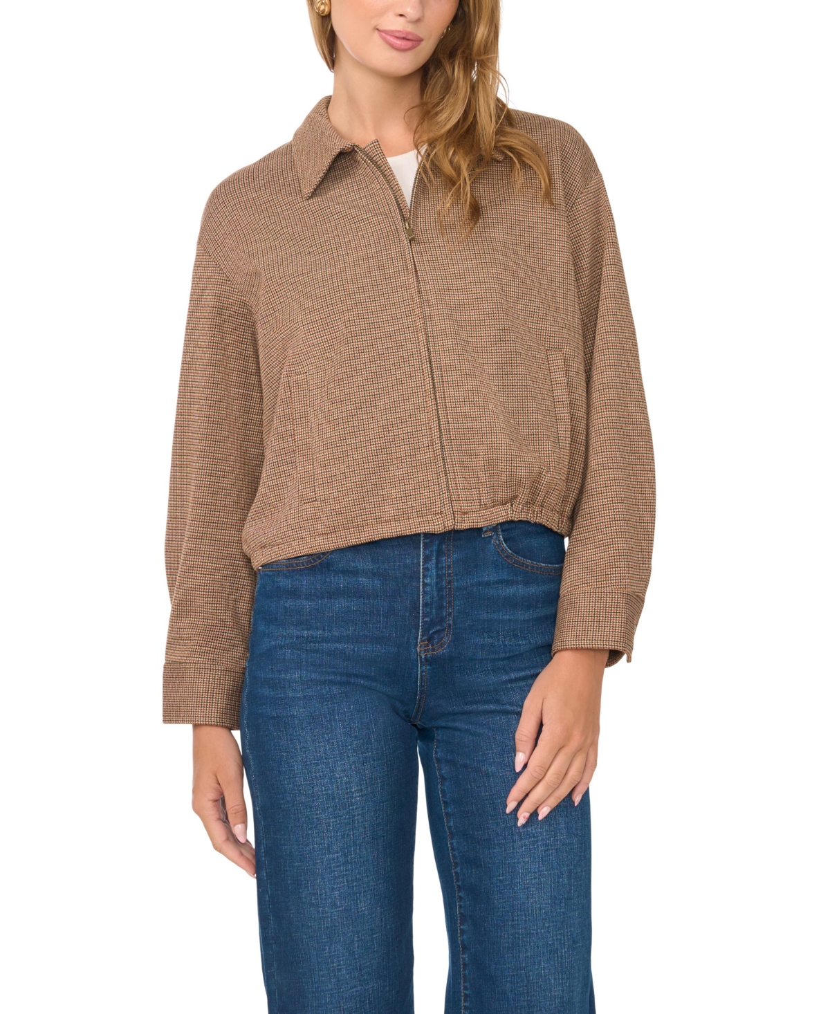 Click here for Vince Camuto Womens Collared Bubble-Hem Bomber Jac... prices