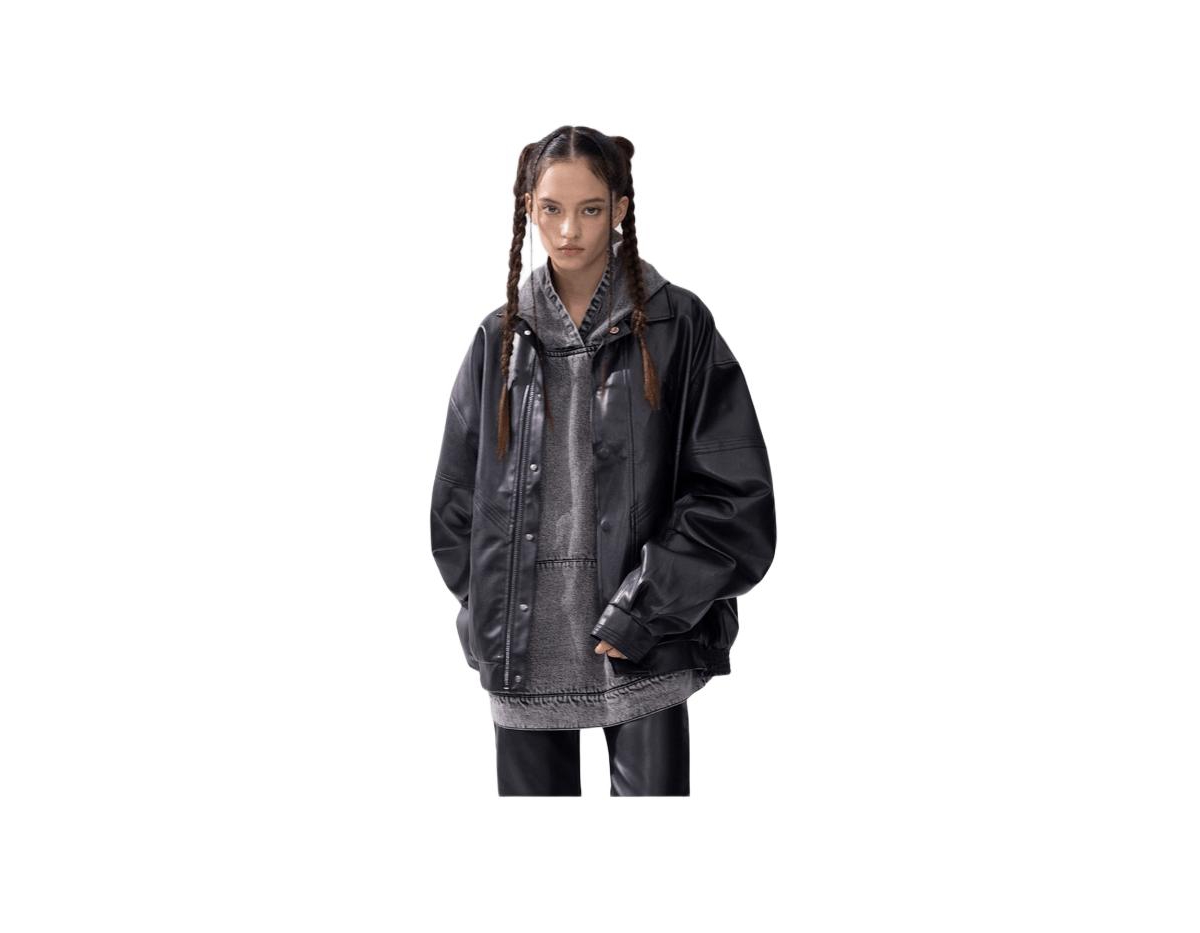 Click here for Aelfric Eden Womens Zip Up Ruched Leather Jacket -... prices