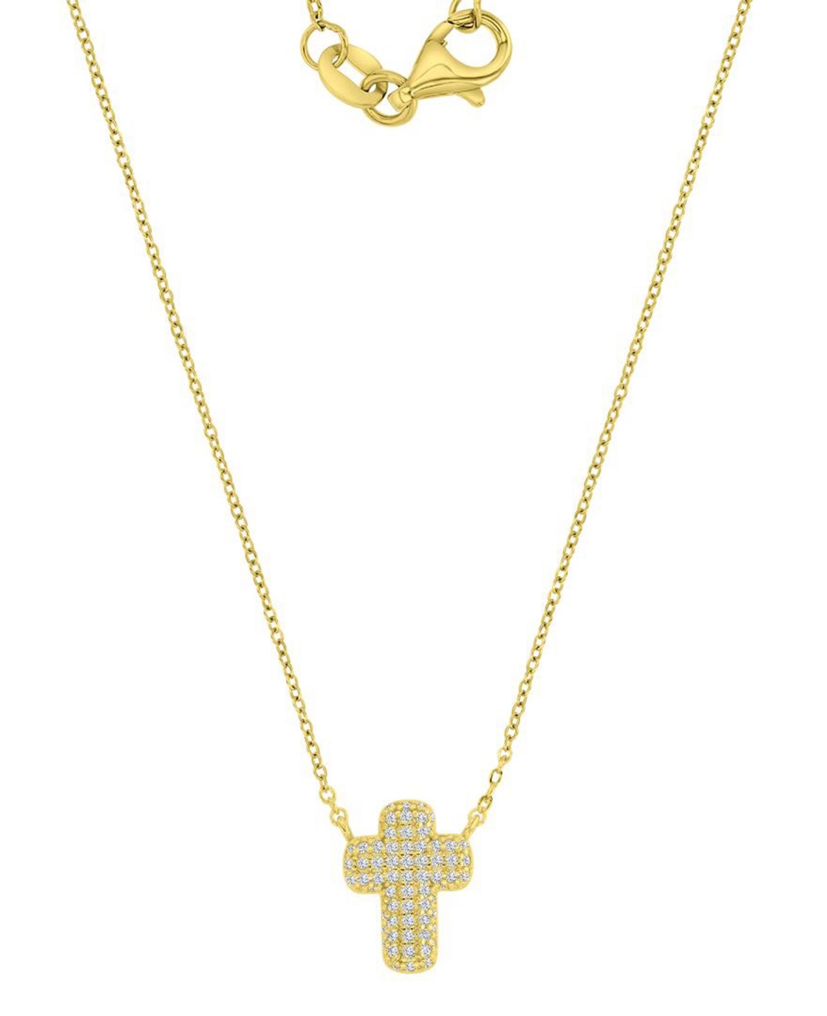 Click here for Macys 14k Gold-Plated Mini Pave Cross Pendant Neck... prices