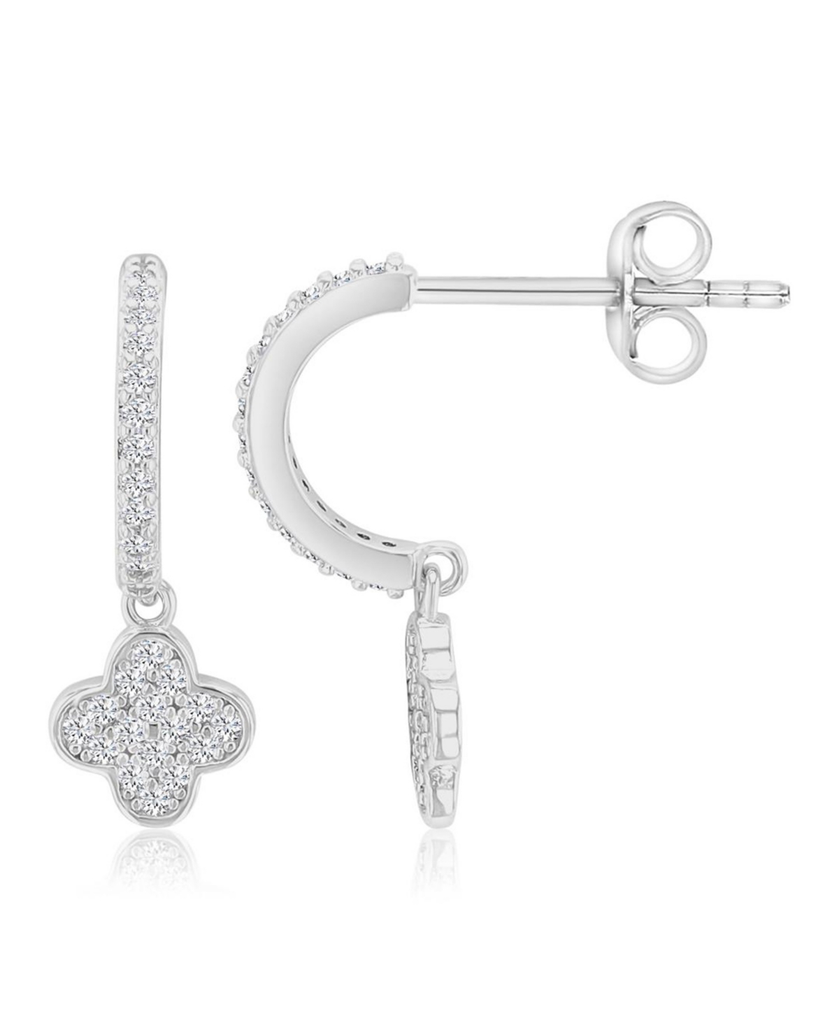 Click here for Macys Silver-Plated Clover Dangling J Earrings - S... prices
