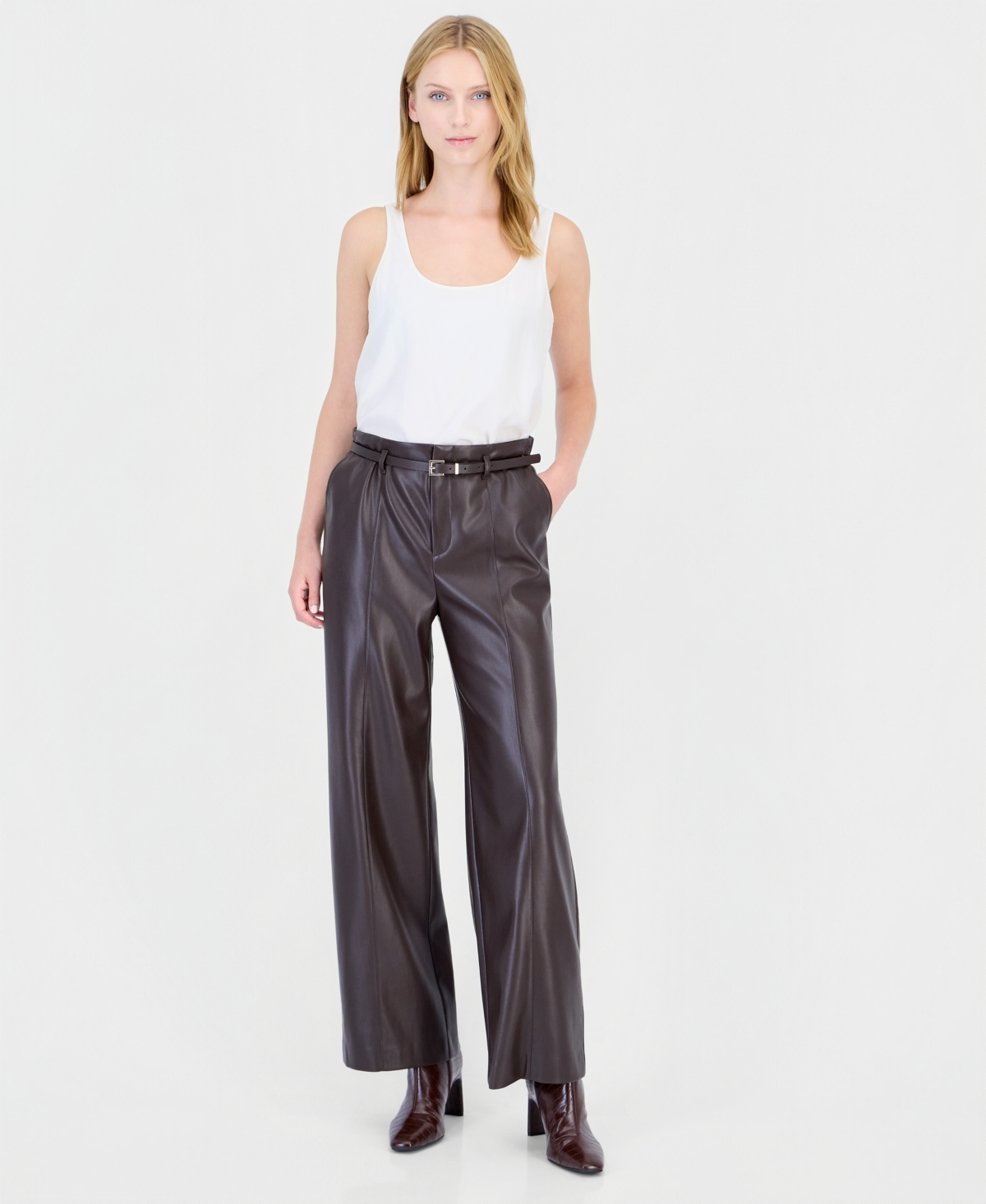 Click here for T Tahari Womens Pull-On High-Waisted Slim-Straight... prices