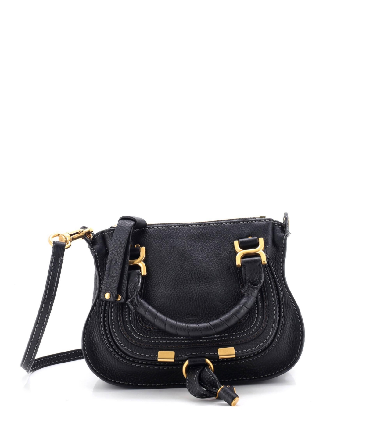 Click here for Pre-Owned Chloe Baby Marcie Satchel Leather - Blac... prices