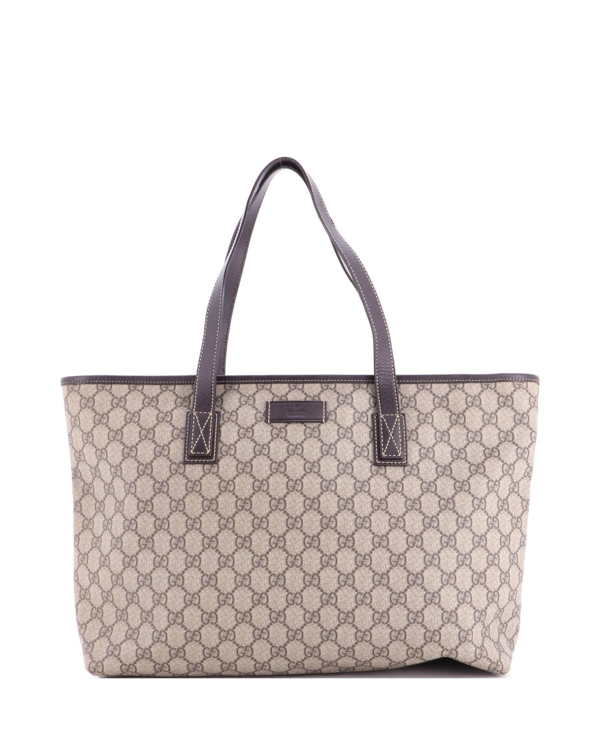 Click here for Pre-Owned Gucci Medium Plus Tote Gg Coated Canvas... prices