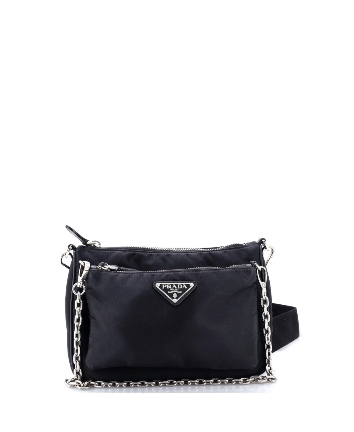 Click here for Pre-Owned Prada Small Double Pouch Convertible Cro... prices