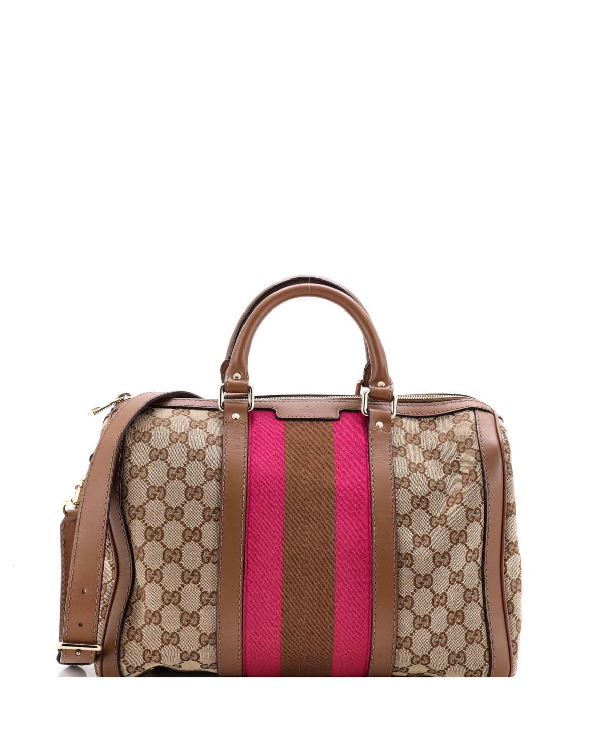 Click here for Pre-Owned Gucci Medium Vintage Web Boston Bag Gg C... prices