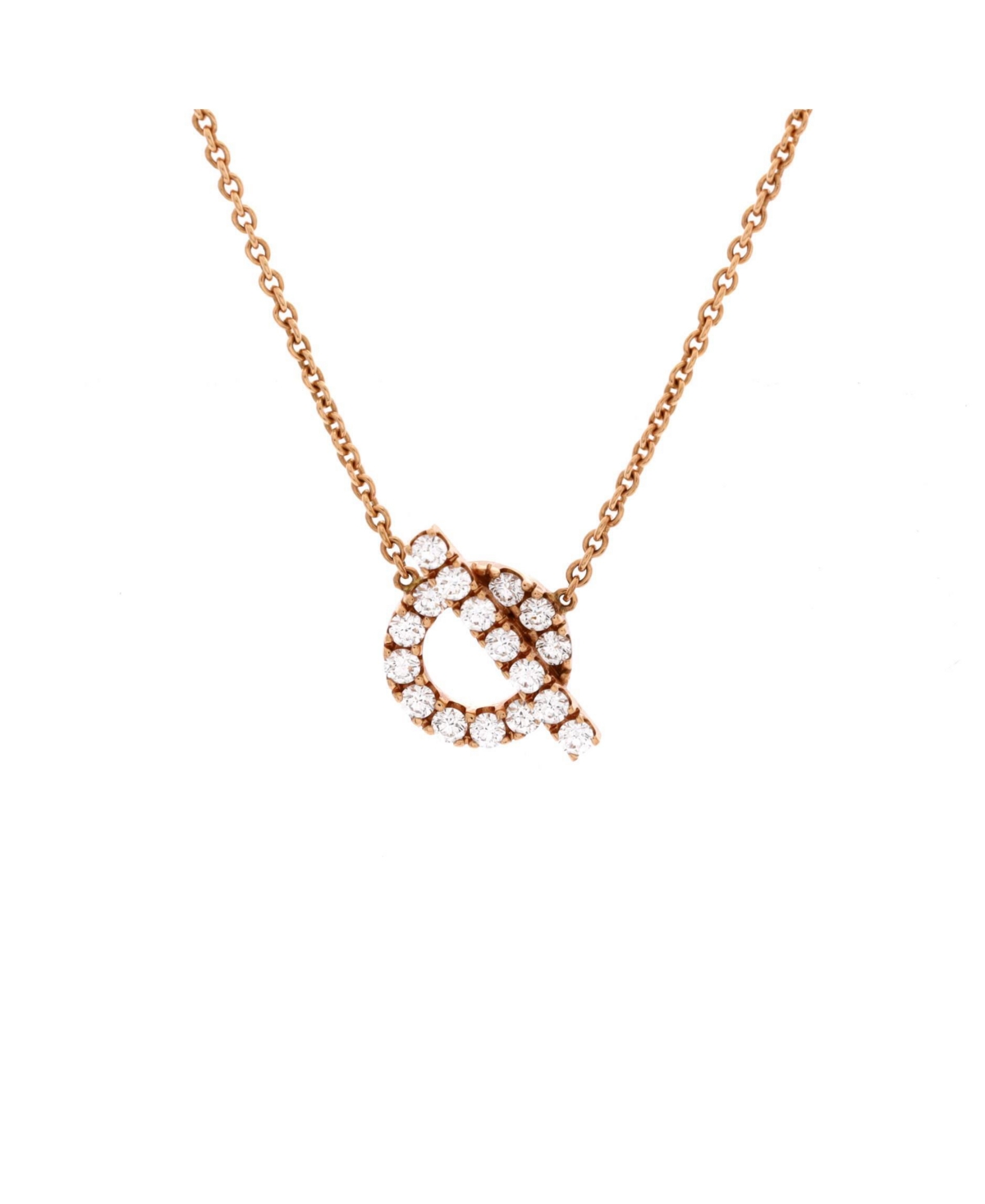 Click here for Pre-Owned HERMES Finesse Pendant Necklace - 18k ro... prices