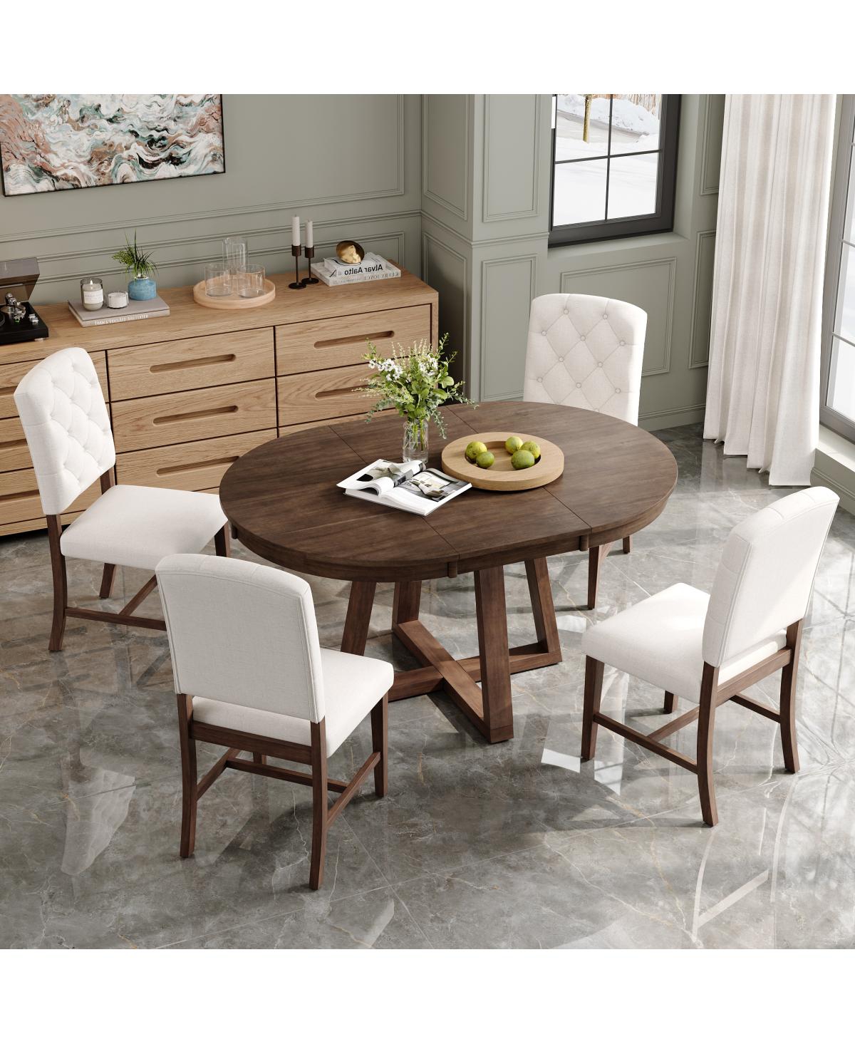 Click here for Streamdale Furniture 5-Piece Retro Dining Set: Rou... prices
