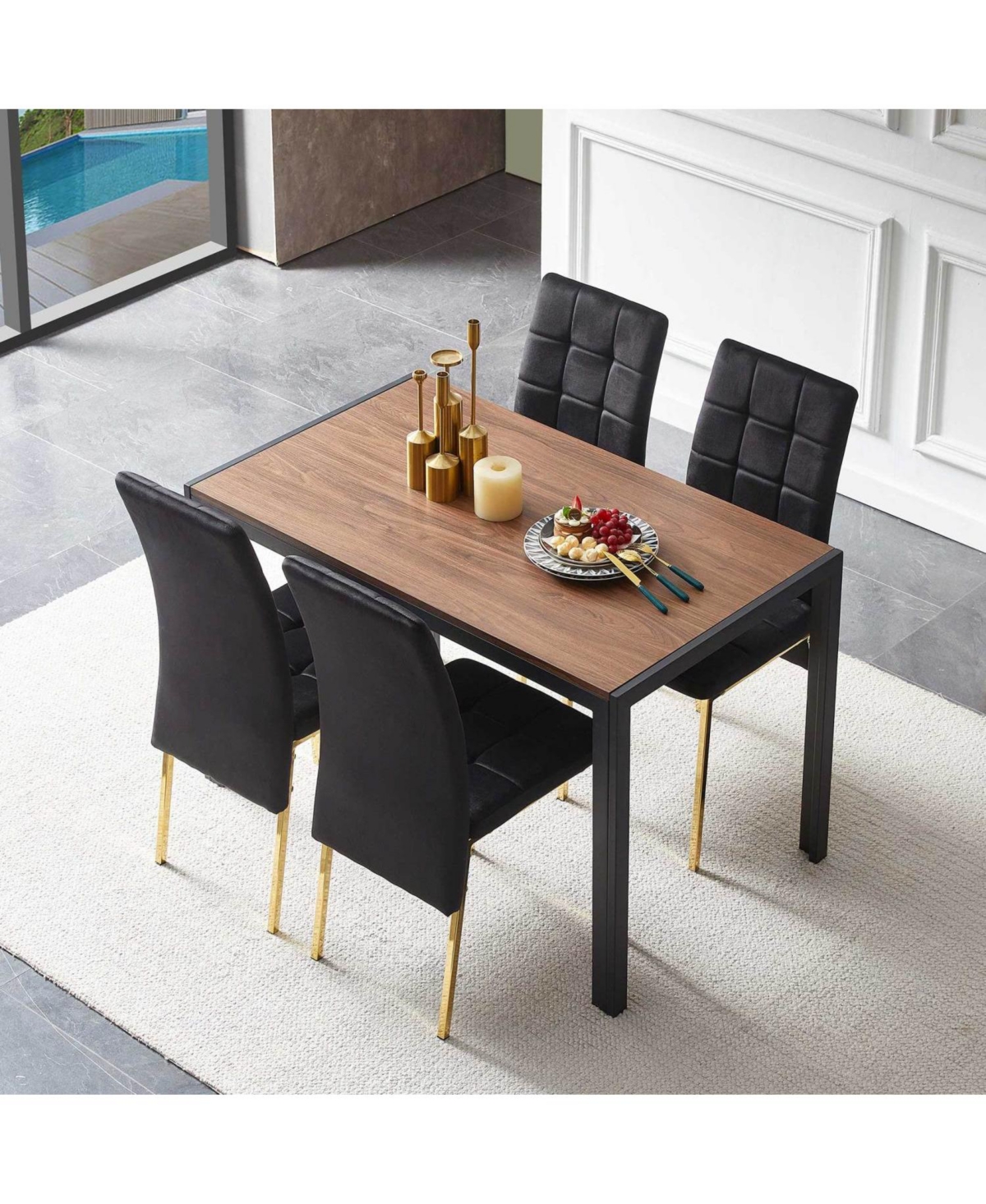 Click here for Streamdale Furniture Velvet Dining Set Chairs and... prices