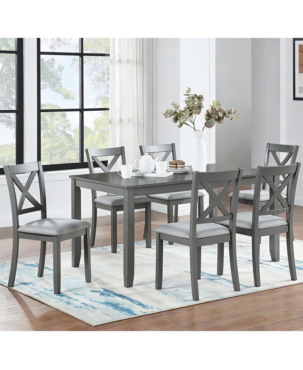 Click here for Streamdale Furniture 7-Piece Solid Wood Dining Set... prices