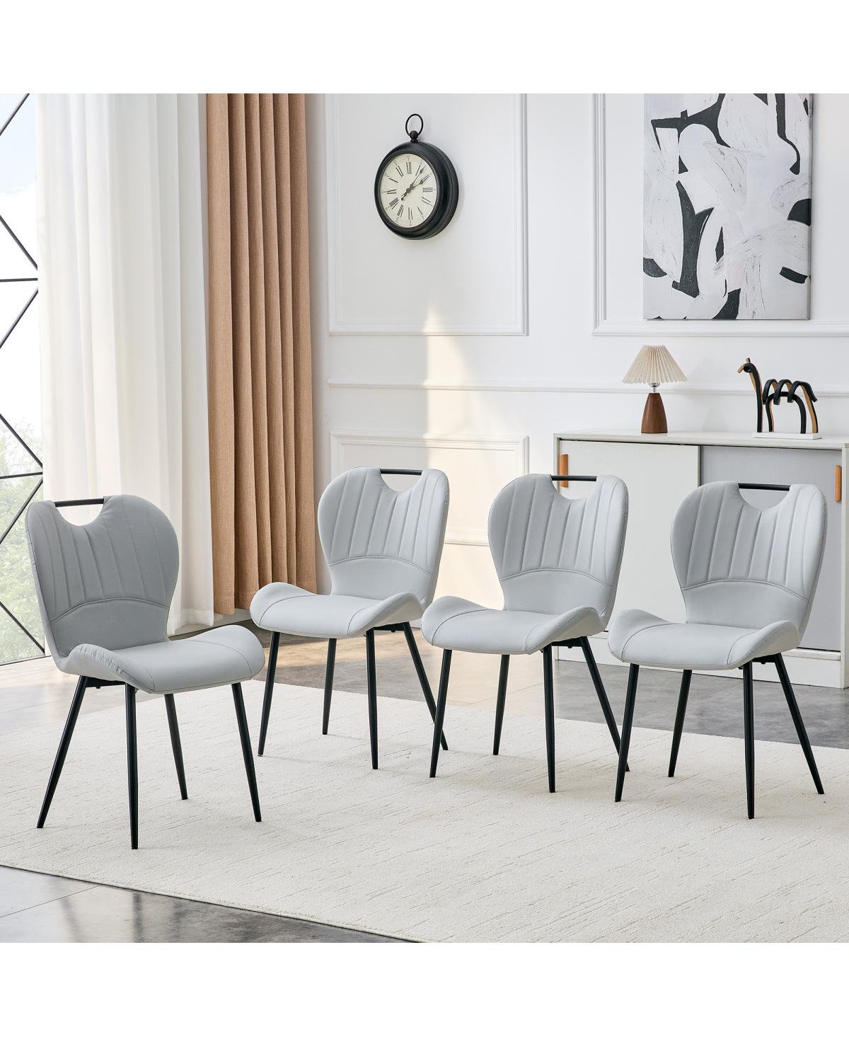 Click here for Streamdale Furniture Set of 4 Pu Dining Chairs wit... prices
