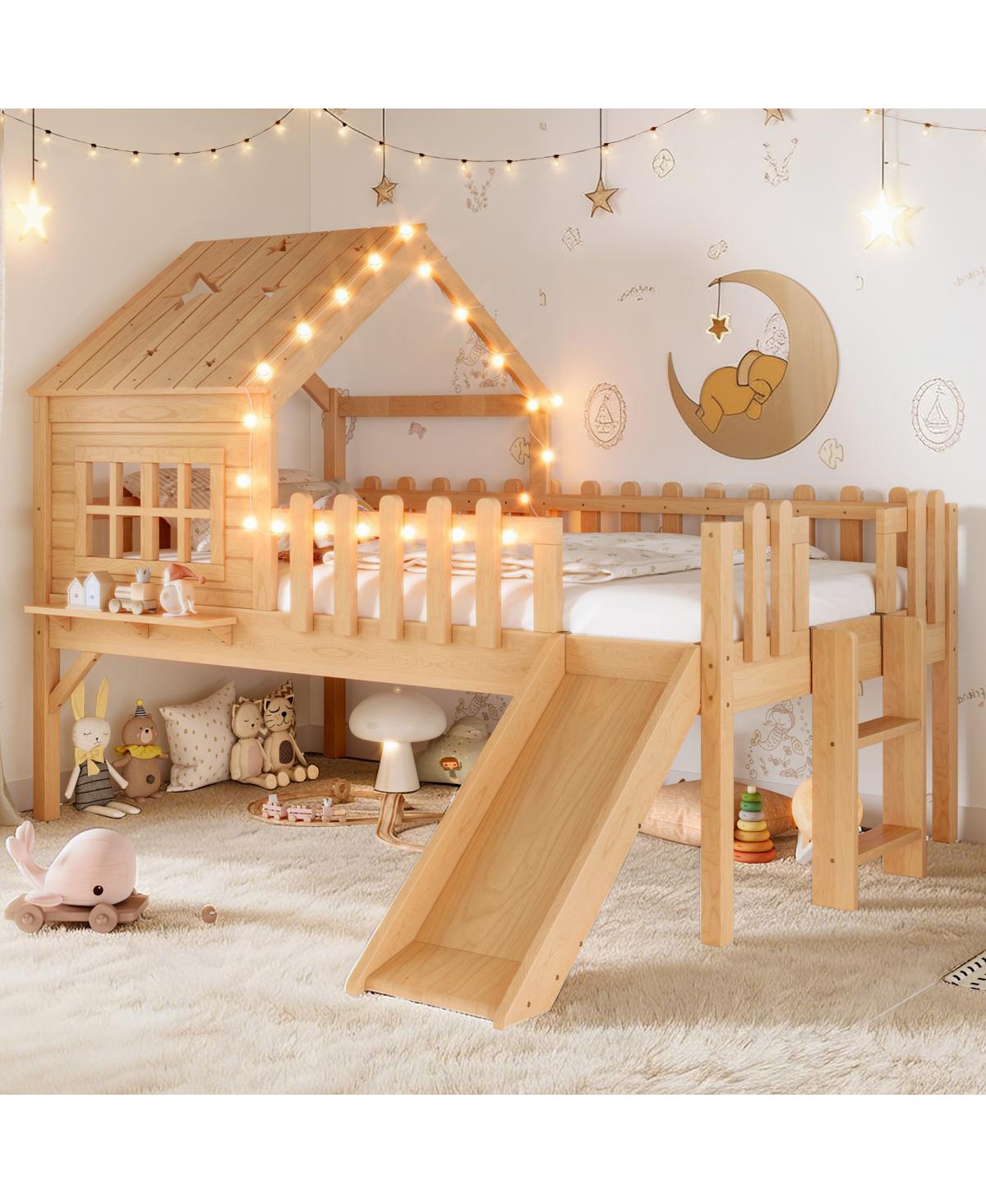 Click here for Streamdale Furniture Loft Bed with Slide  Playhous... prices