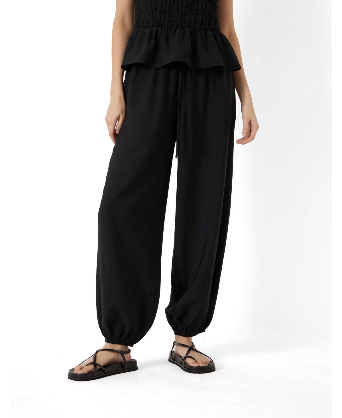 Click here for Hush Womens Amaris Bubble-Hem High-Rise Pull-On Pa... prices