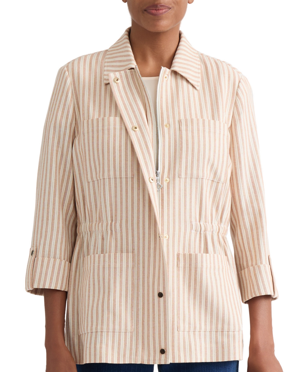 Click here for Jones New York Womens Herringbone-Stripe Cotton Pa... prices