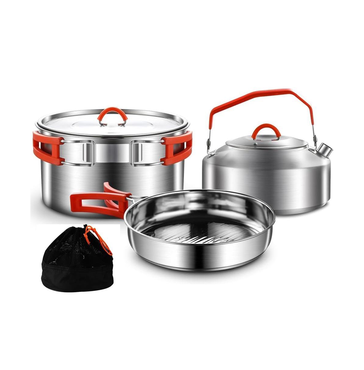Click here for Piscifun 4 Piece 304 Stainless Steel Camping Cookw... prices