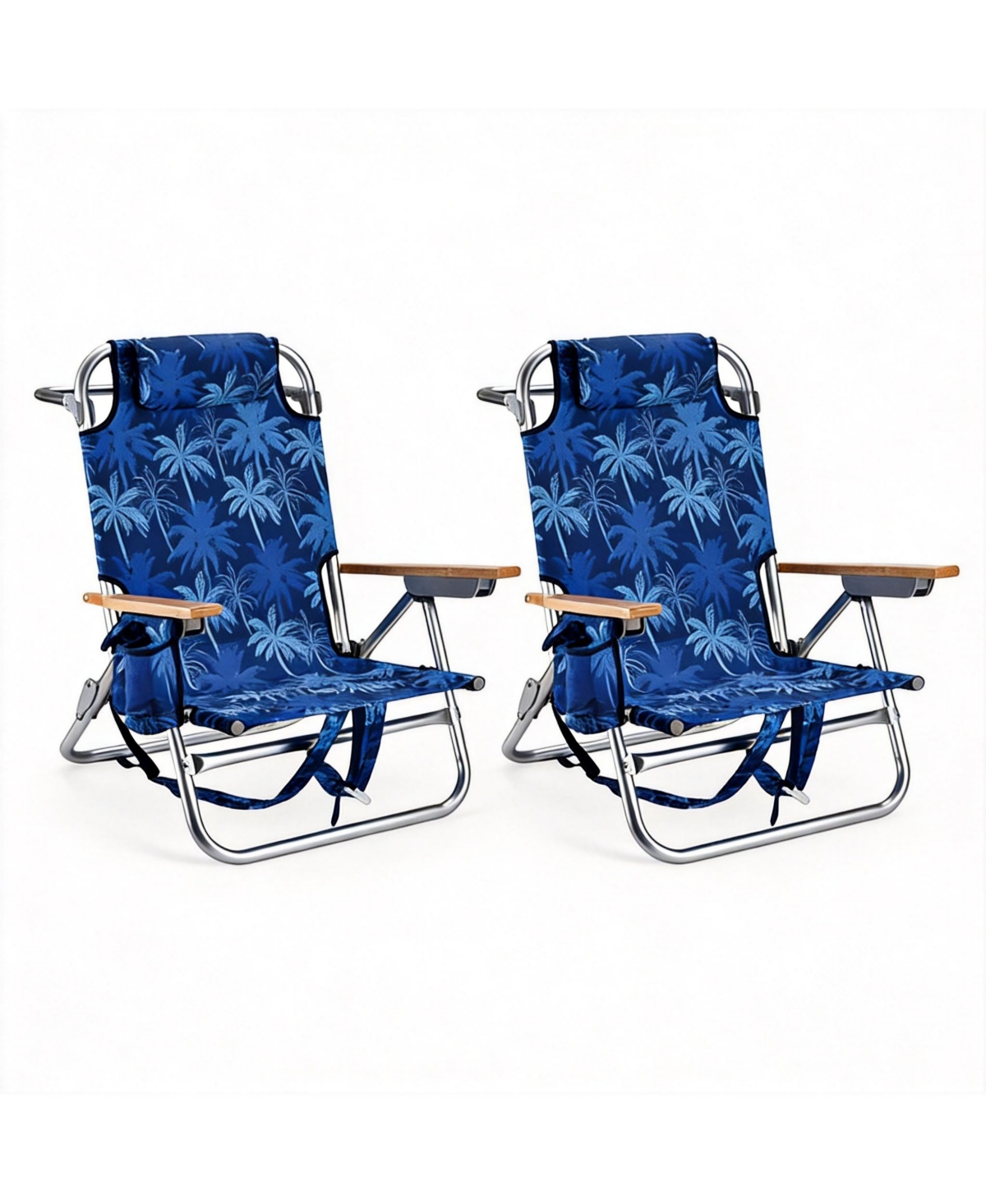 Click here for Aofar 2 Pack 10in Packpack Beach Chairs Wood Blue... prices